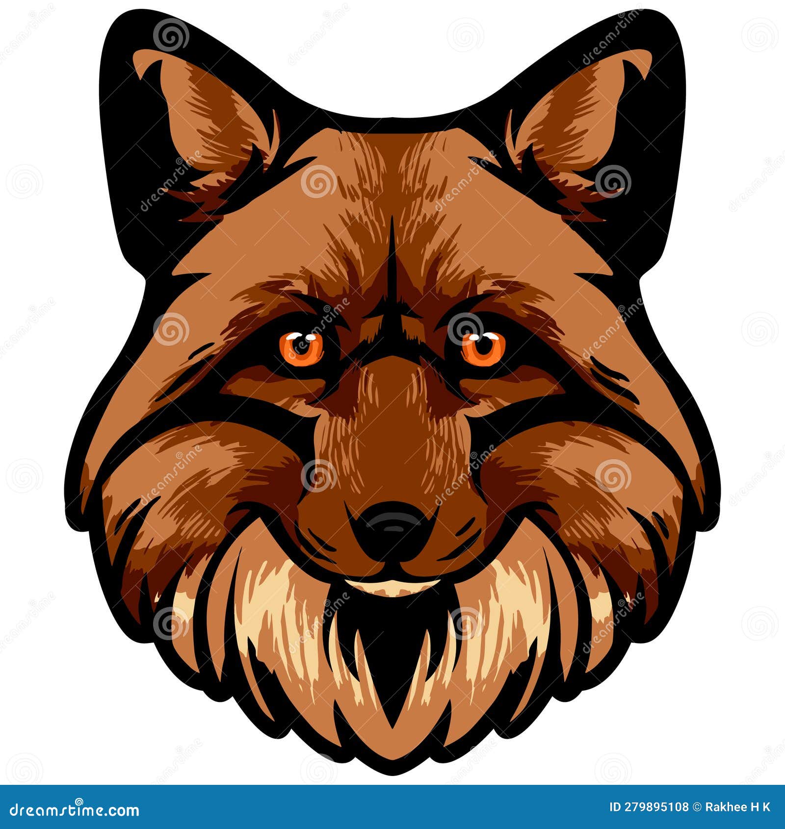 Fox Face Illustration. Wild. Forest. Vector Stock Vector - Illustration ...
