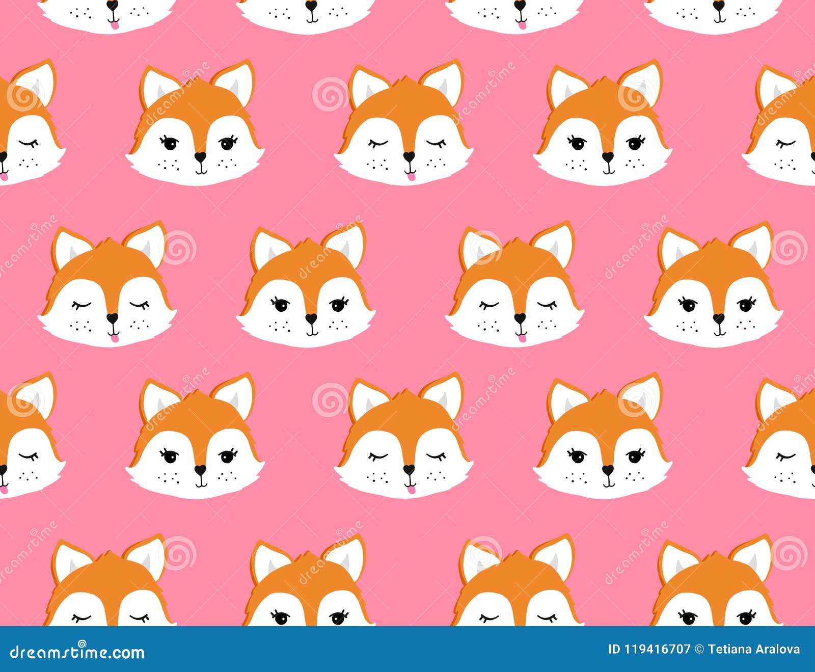 Fox Seamless Pattern. Vector Illustration Stock Vector - Illustration ...