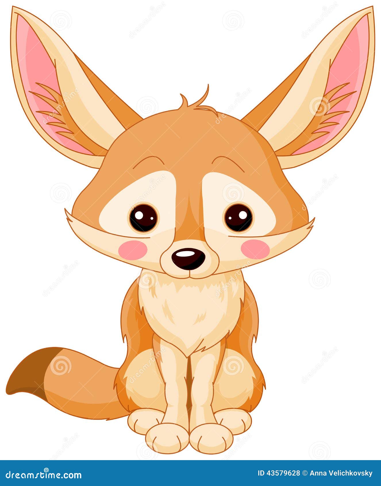 Fox Fennec illustration de vecteur. Illustration du safari - 43579628