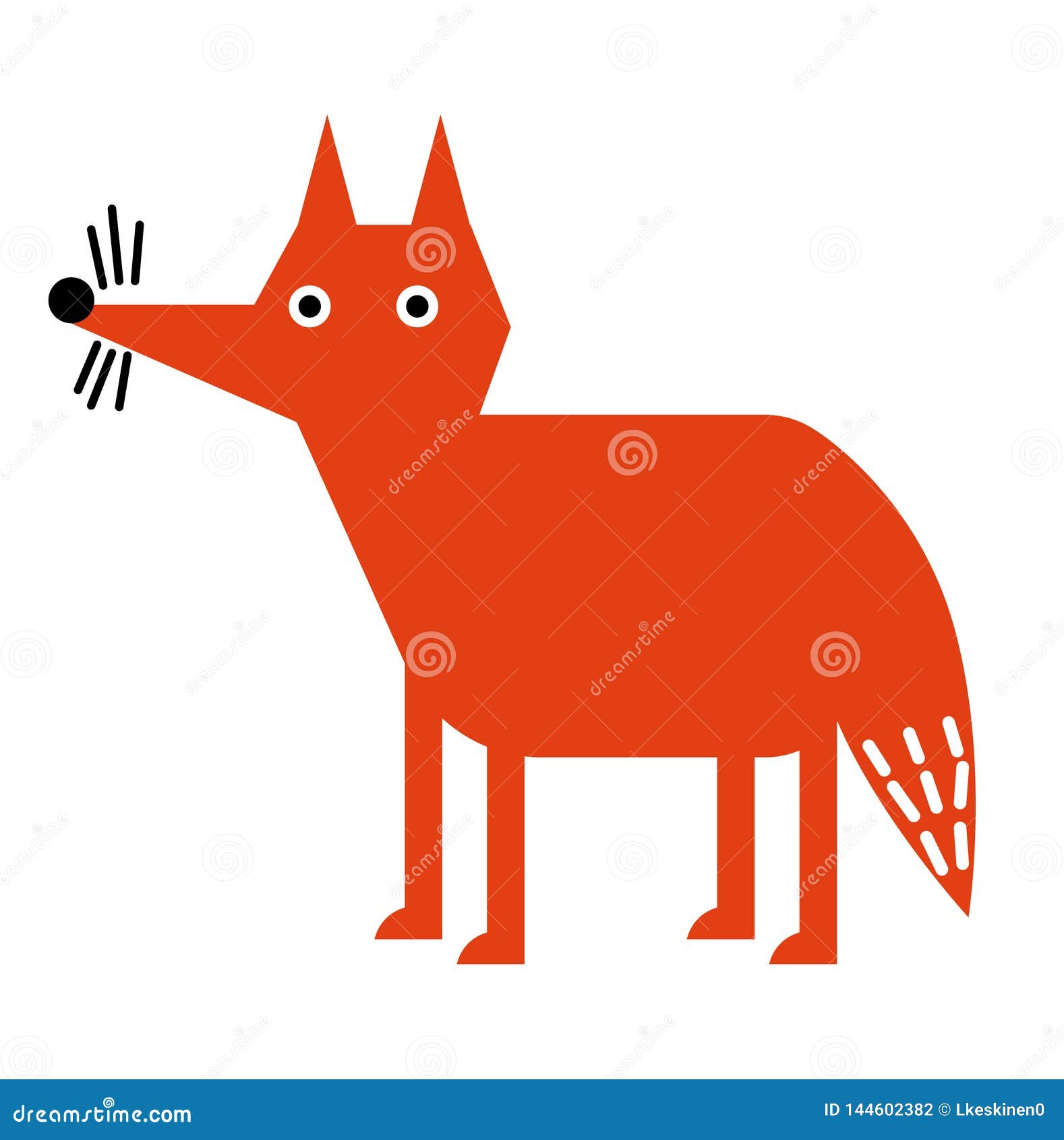 Fox flat illustration stock vector. Illustration of tail - 144602382