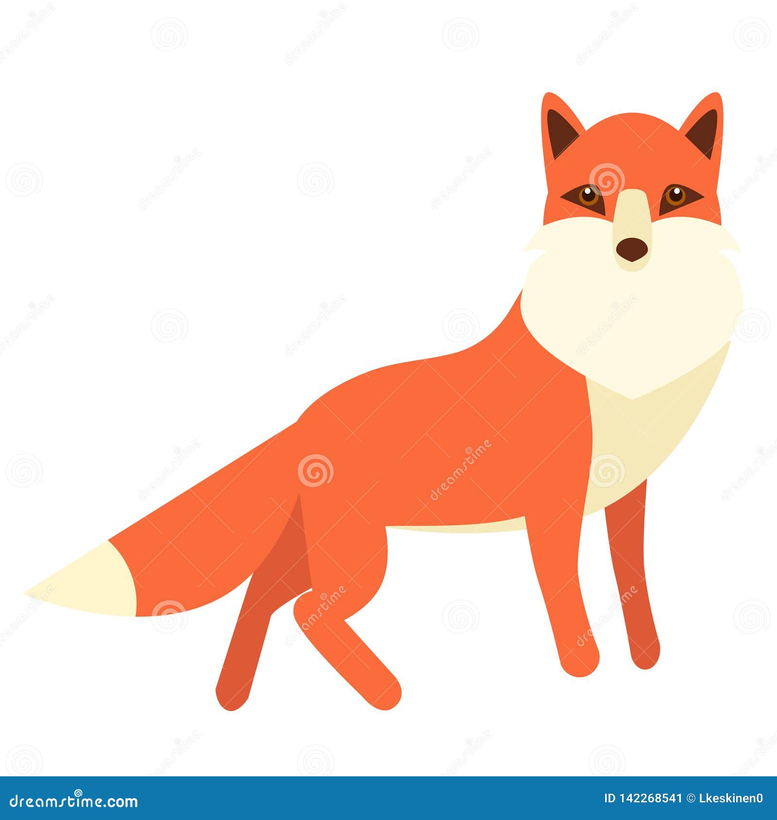 Fox flat illustration stock vector. Illustration of cute - 142268541