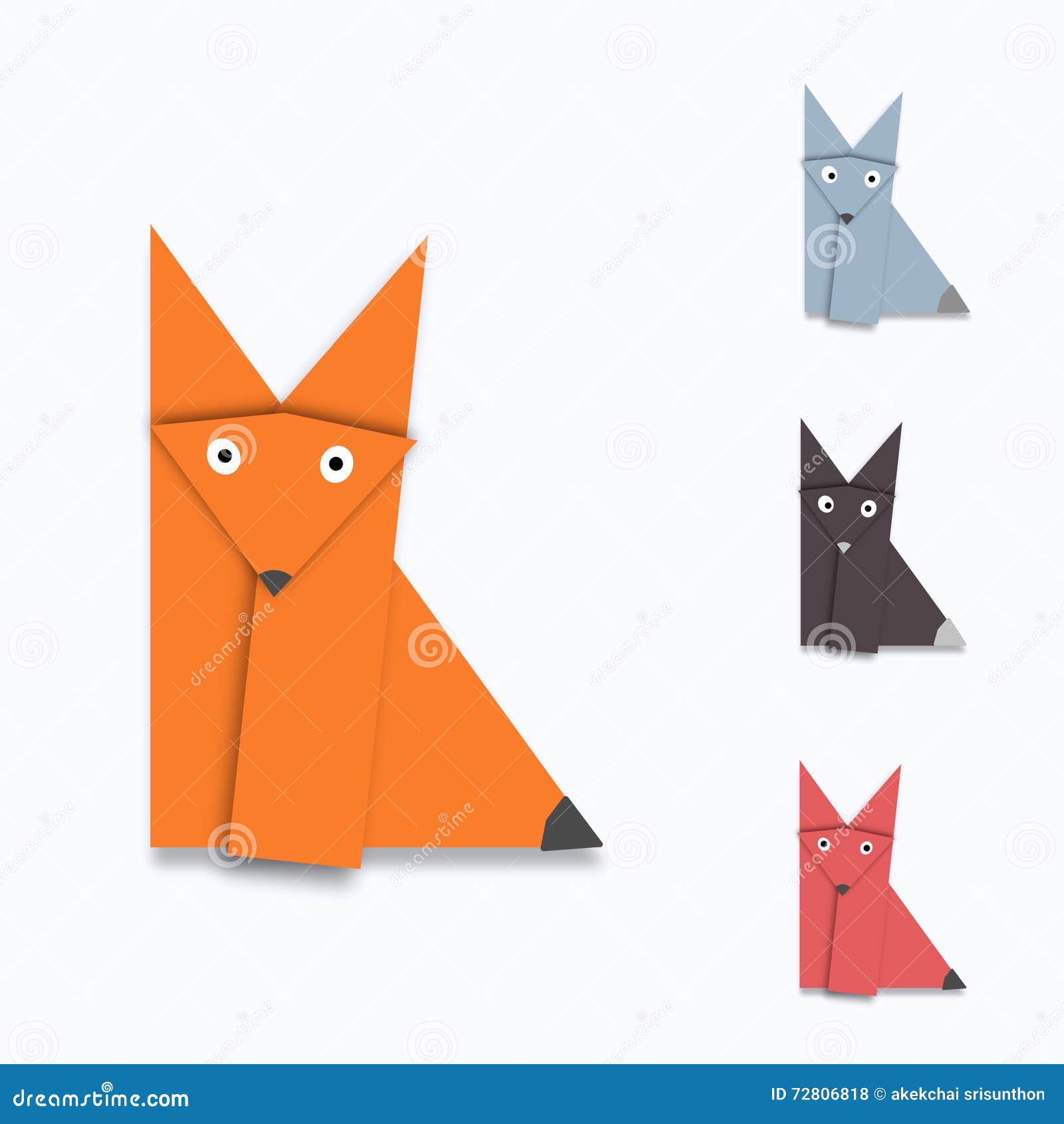 Fox paper cut stock illustration. Illustration of origami - 72806818