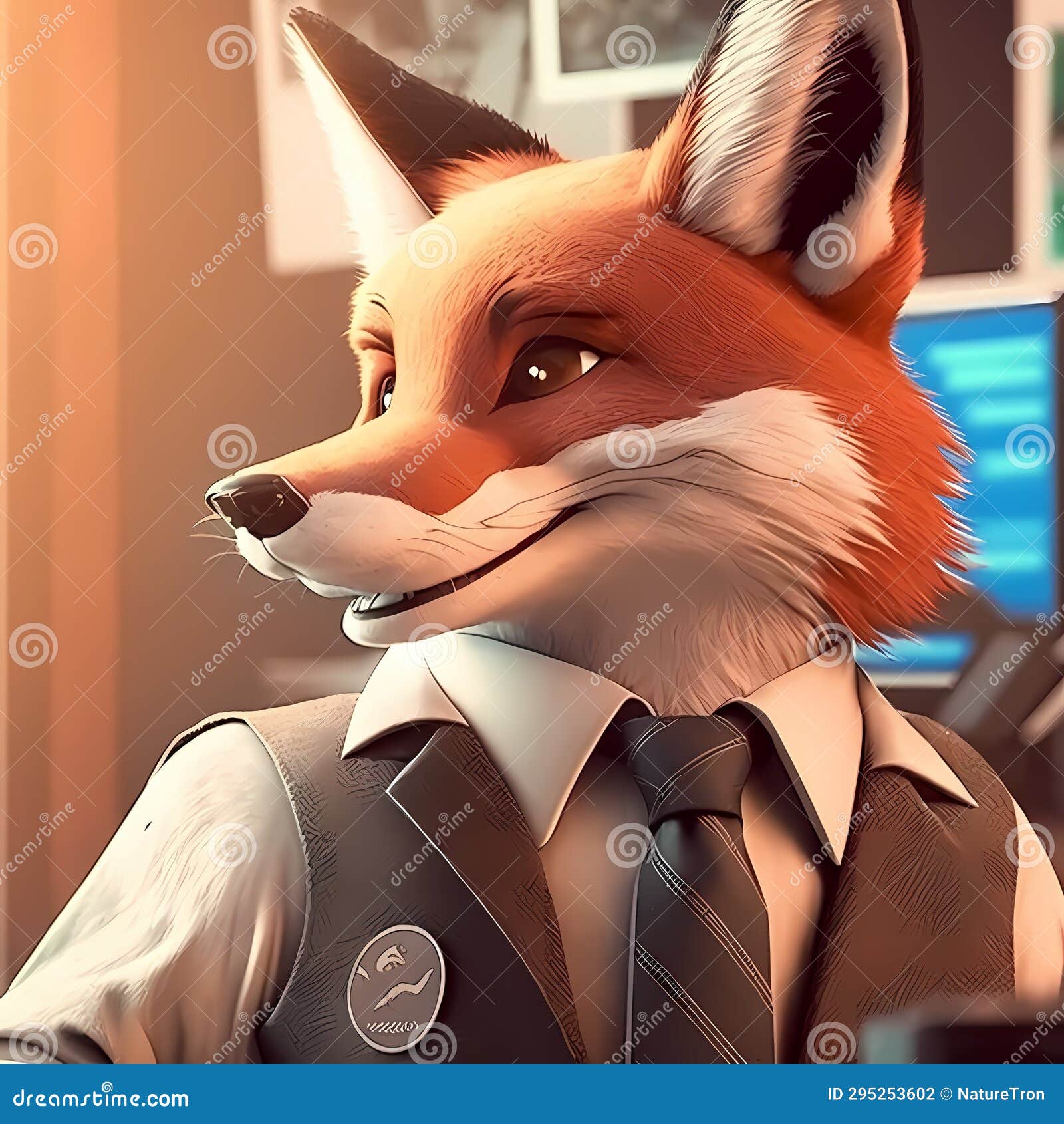 Fox in the Form of a Fox Fox in the Window Fox Stock Illustration ...