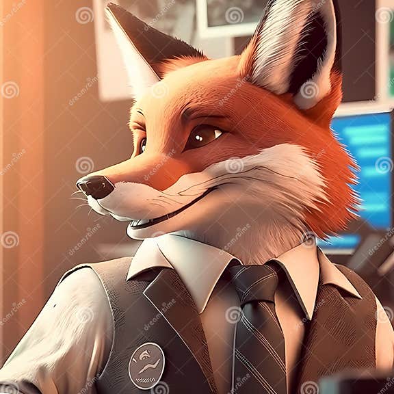 Fox in the Form of a Fox Fox in the Window Fox Stock Illustration ...