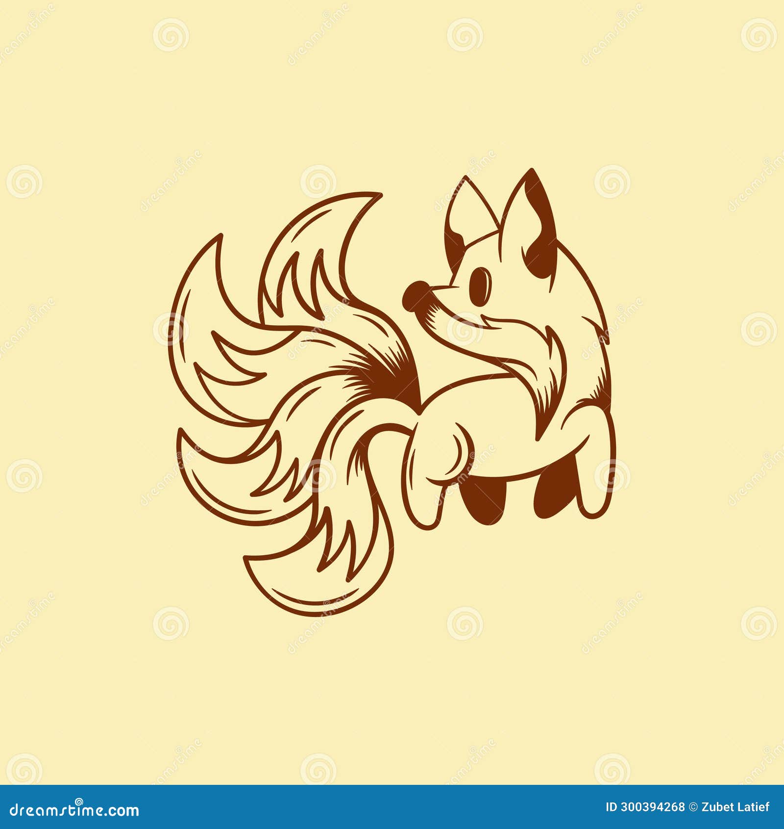 Fox Four Tail Logo Vector Element Icon Illustration, Vector Abstract ...