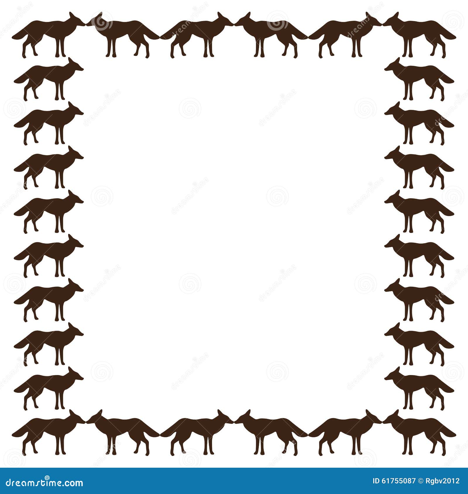 Fox frame stock vector. Illustration of decorative, frame - 61755087