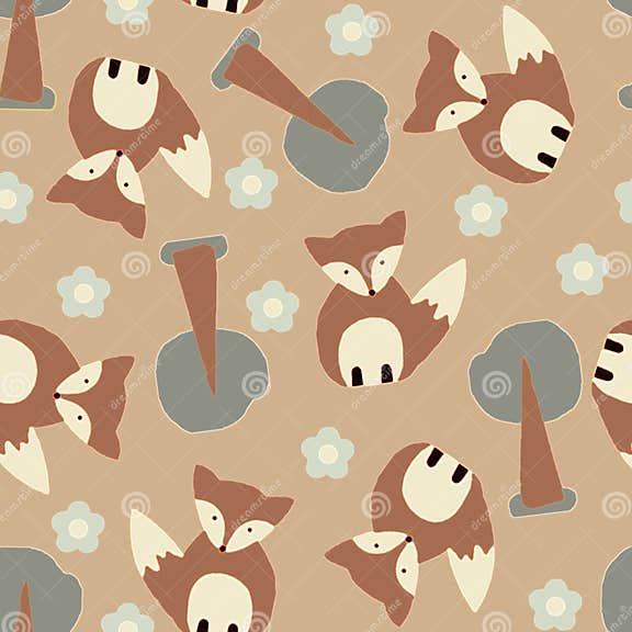 Fox Geometry Modern Pattern Classic Stock Illustration - Illustration ...