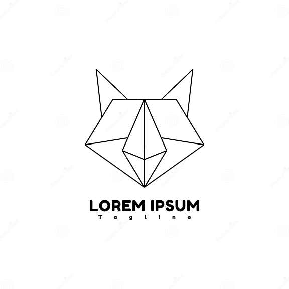 Fox Geometry Vector Design Template Illustration Stock Vector ...