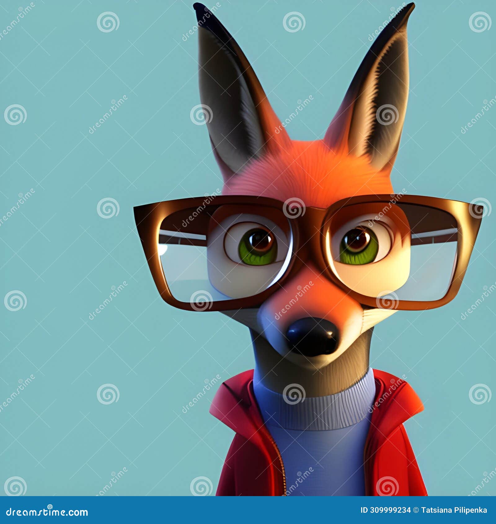 Fox with glasses stock photo. Image of sunglasses, sign - 309999234