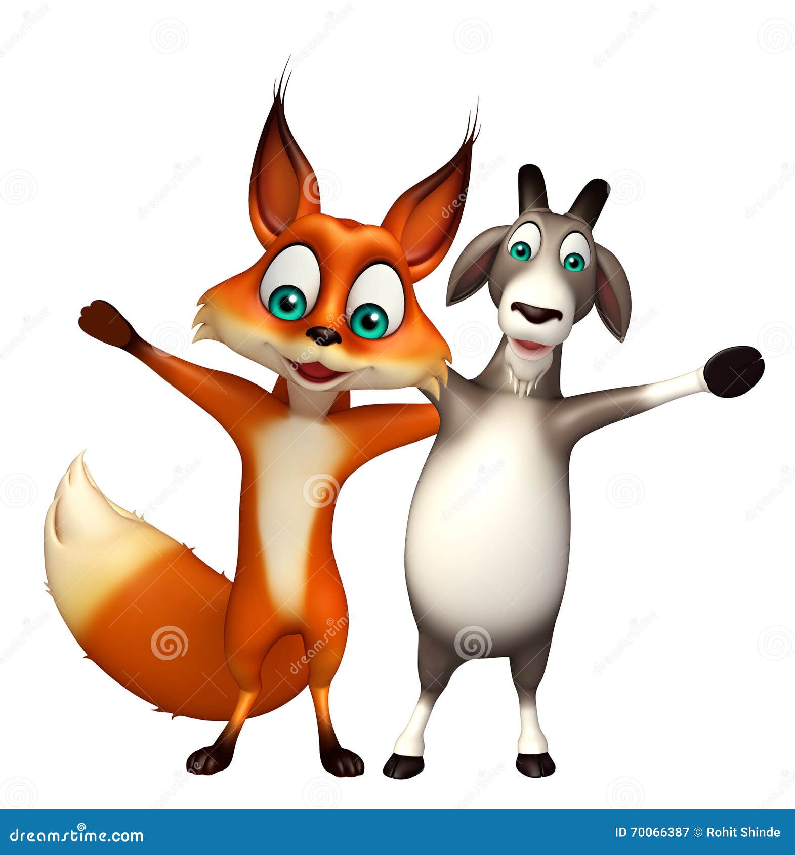 Fox and Goat collection stock illustration. Illustration of goat - 70066387