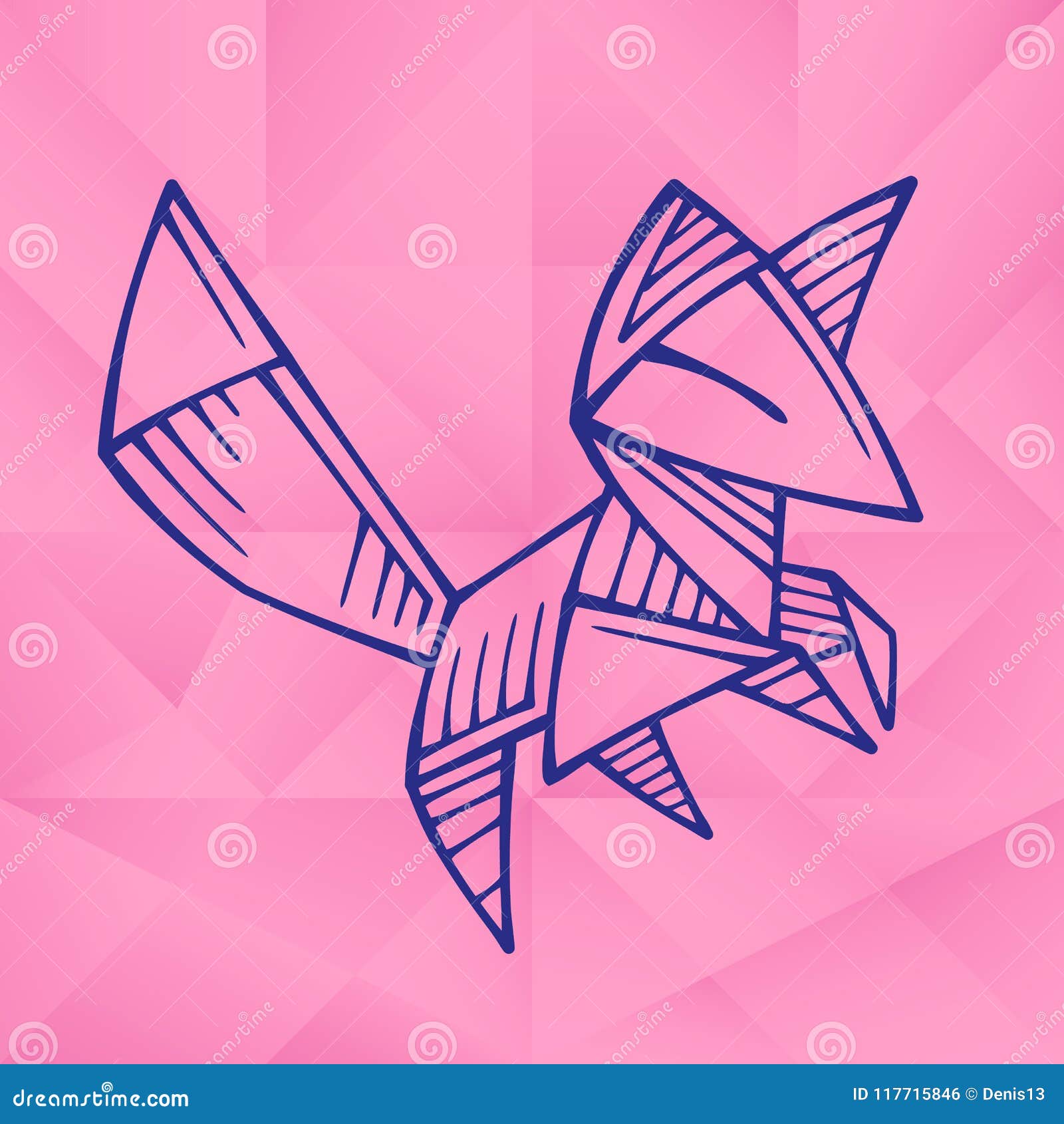 Fox Gráfico Lindo De La Papiroflexia Ilustración del Vector ...