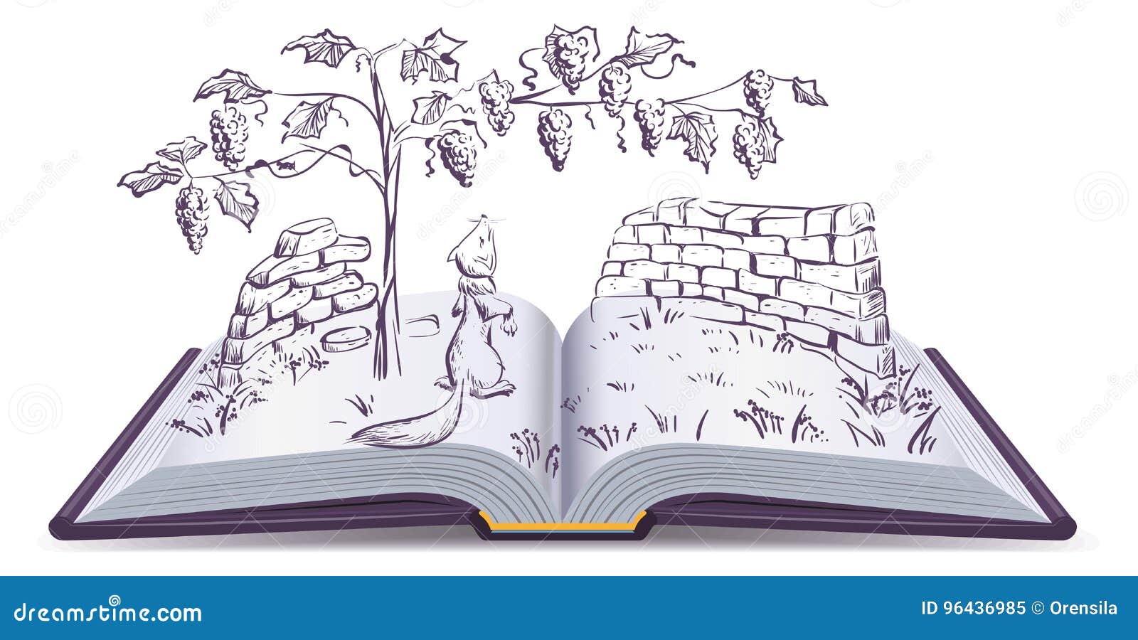 The Fox And The Grapes Fable Vector | CartoonDealer.com #67522008