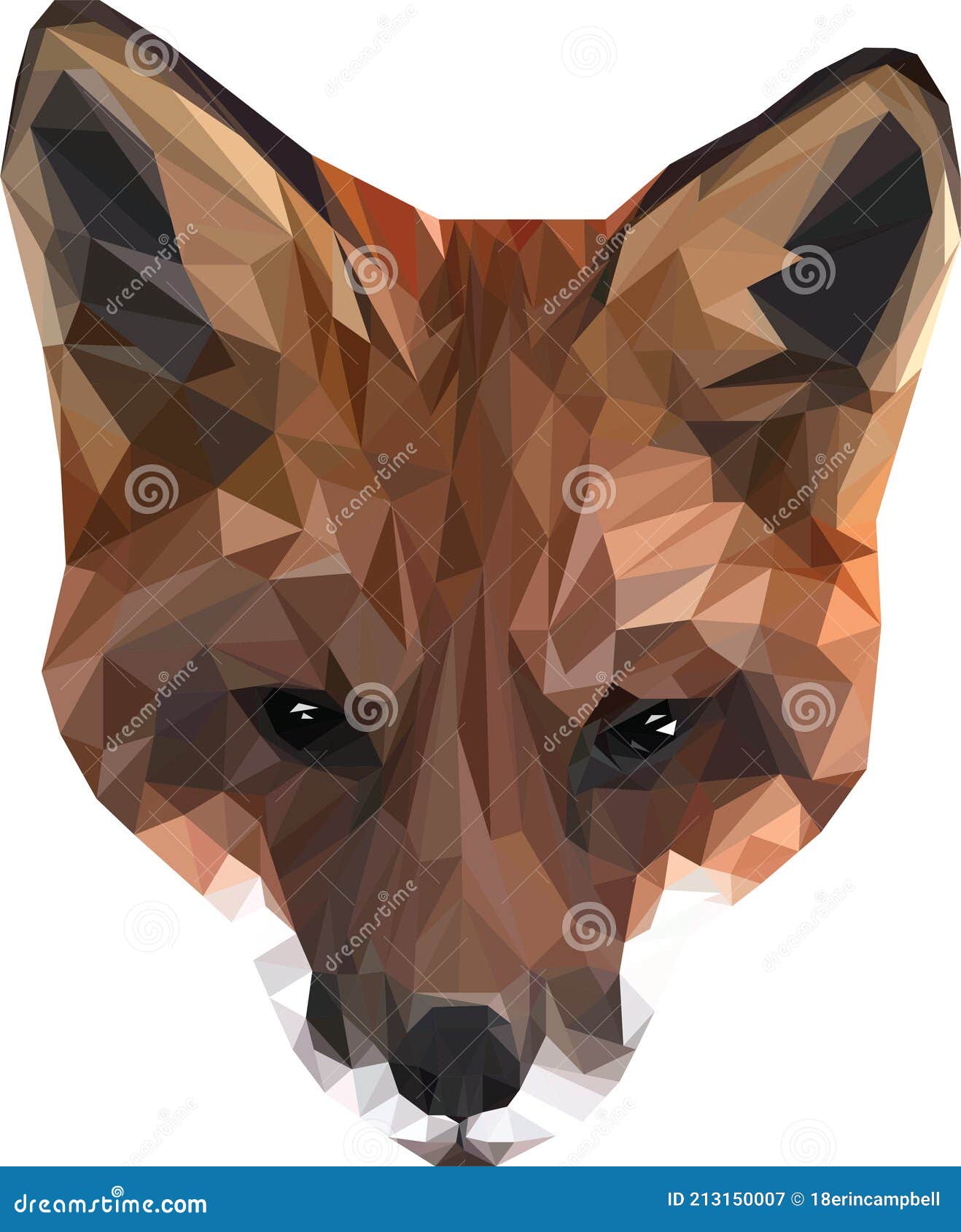 Low poly fox head isolated stock vector. Illustration of triangular ...