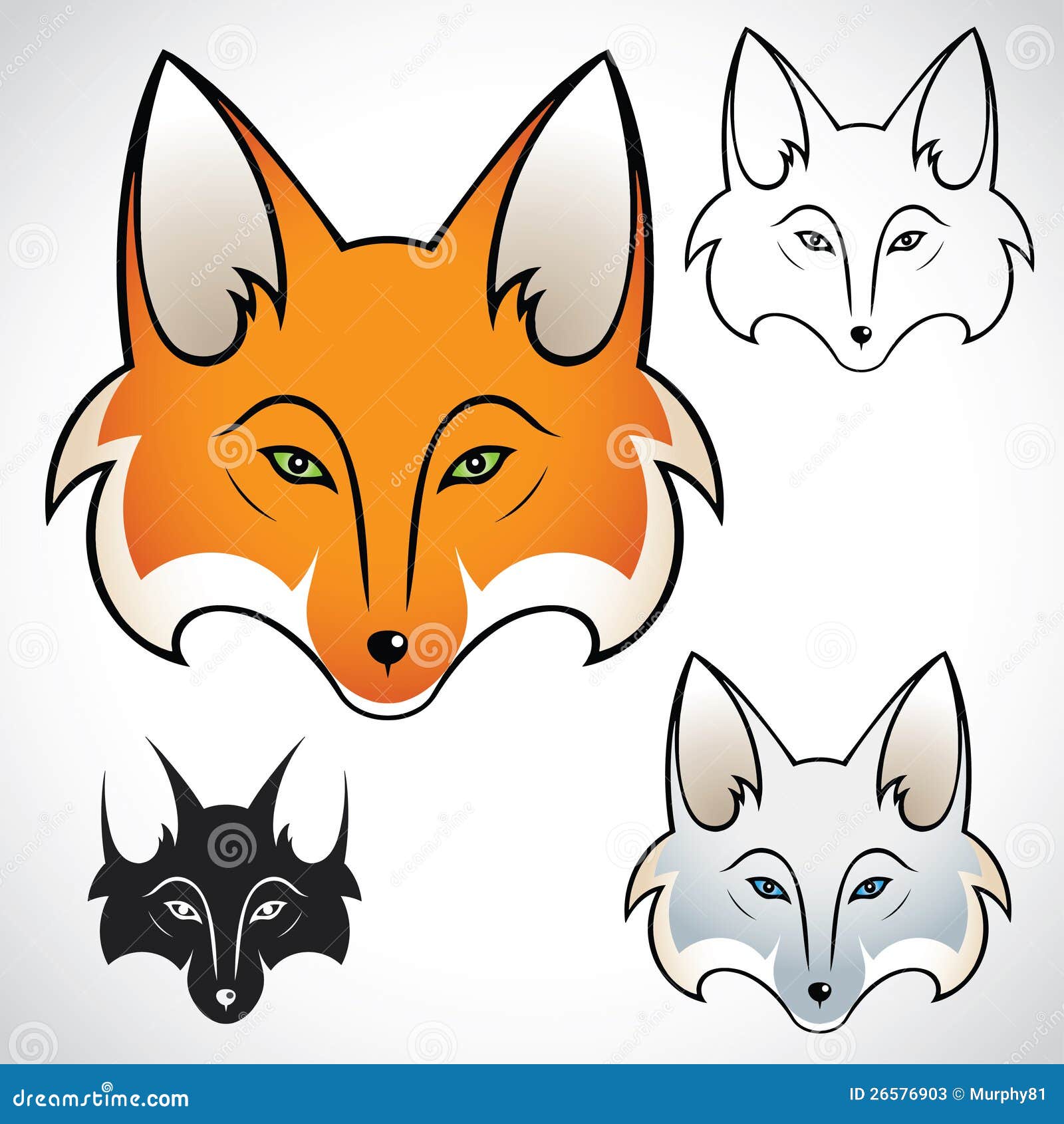 Fox head stock vector. Illustration of mask, head, outlined - 26576903