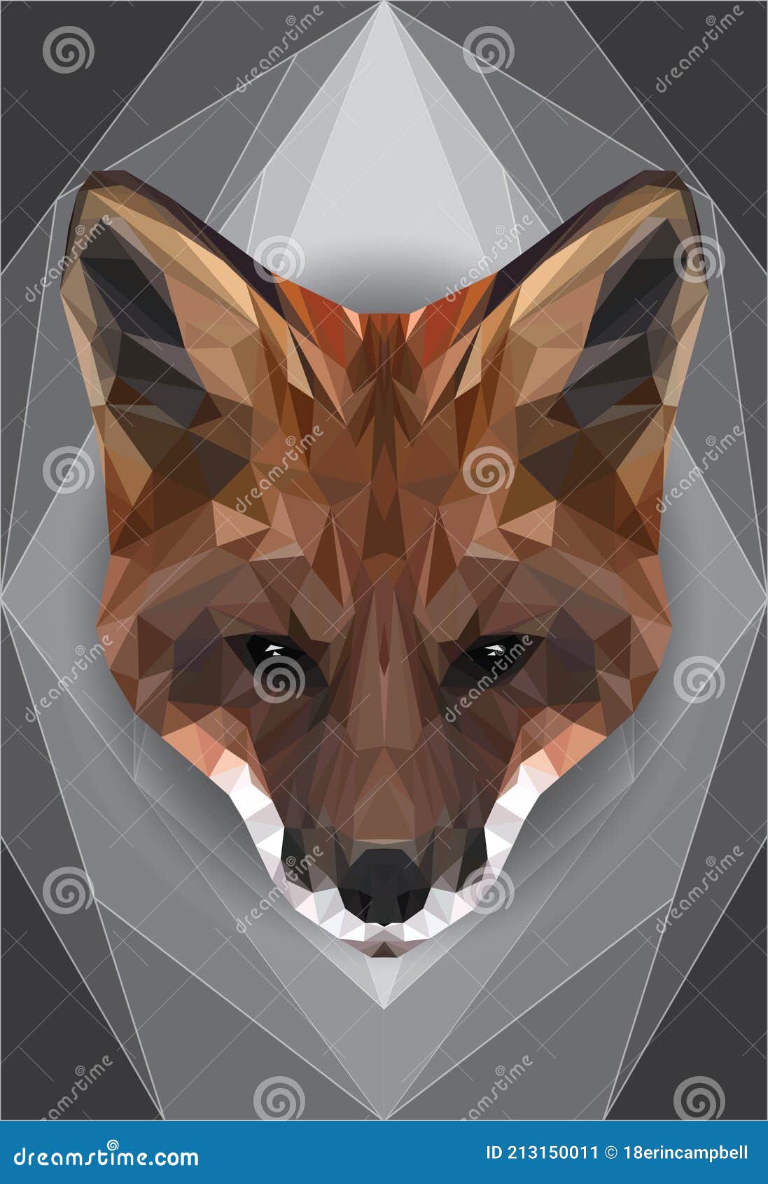 Low Poly Fox Head Background Stock Vector - Illustration of predator ...