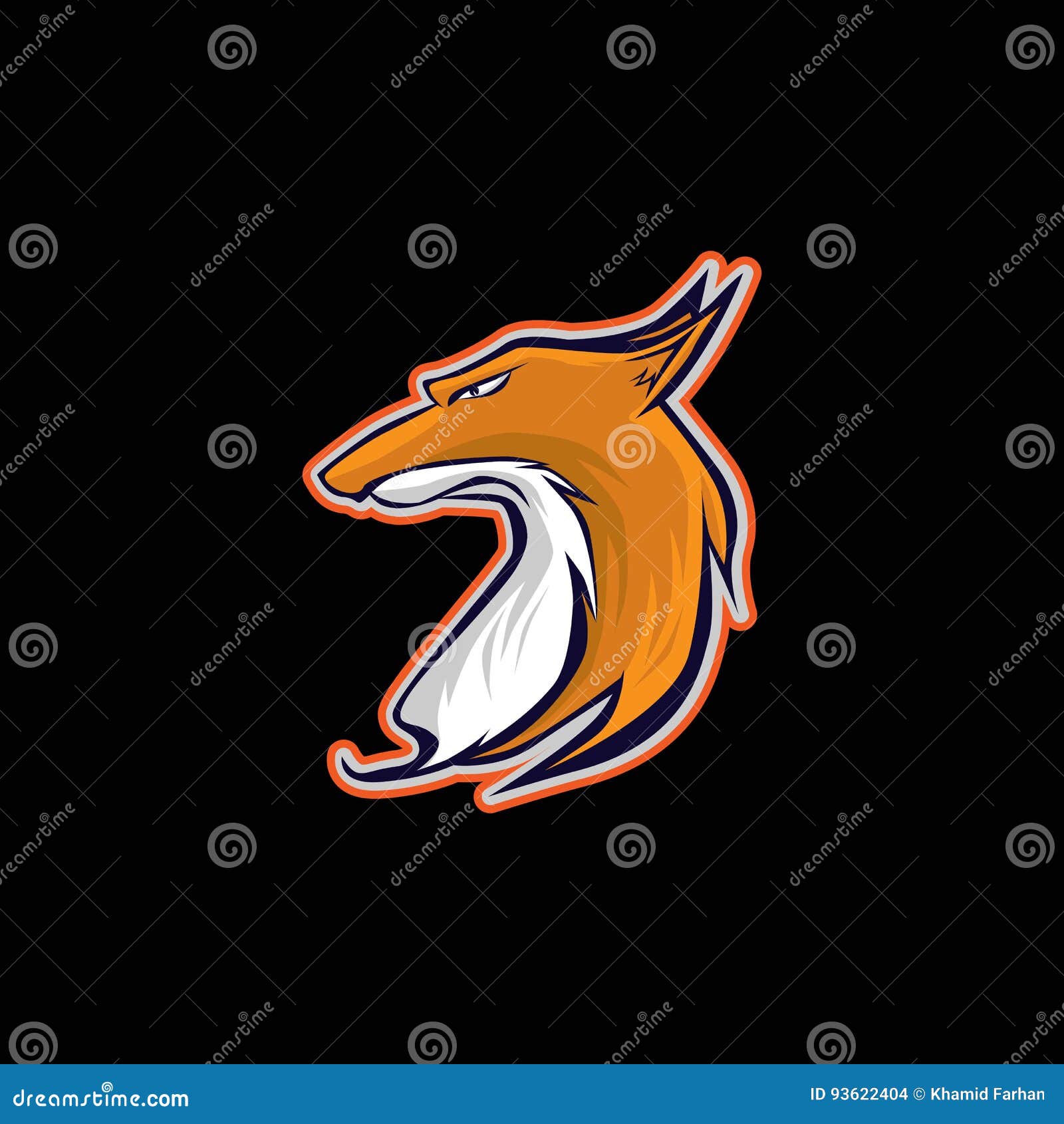 Fox Head stock vector. Illustration of poster, animated - 93622404