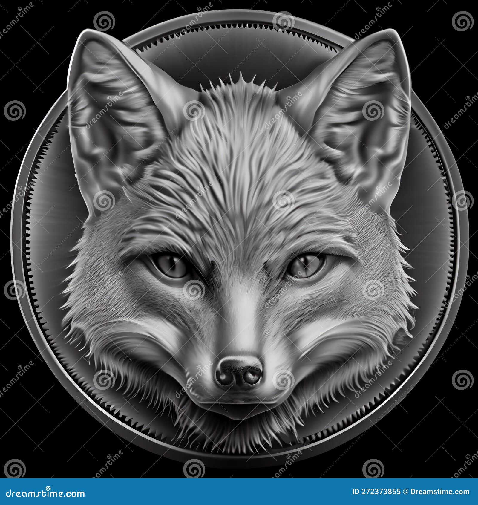 Fox head 3d illustration stock illustration. Illustration of black ...