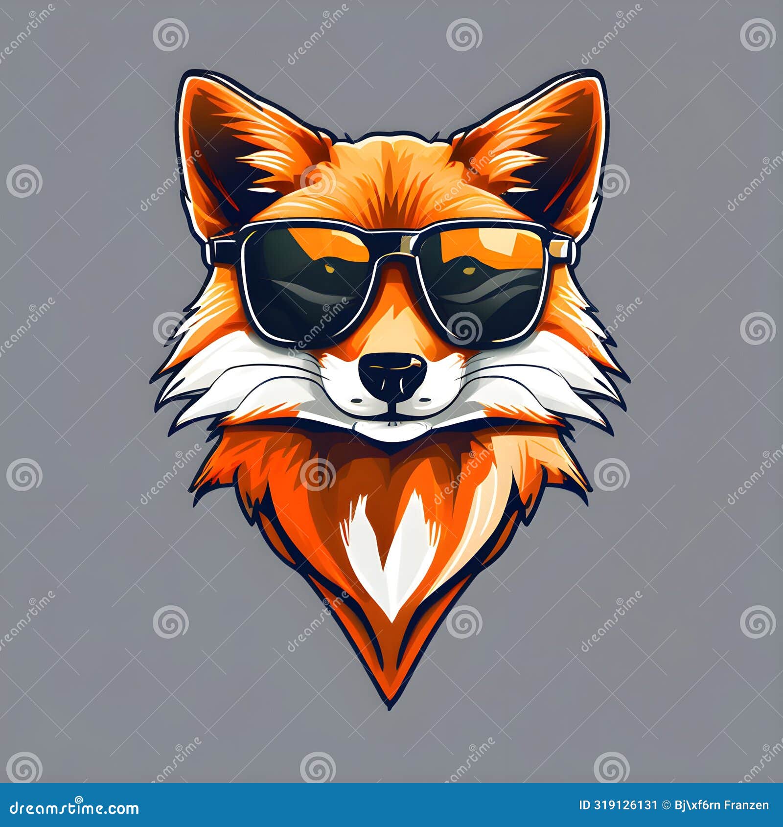 Cool Fox Logo stock illustration. Illustration of hunting - 319126131