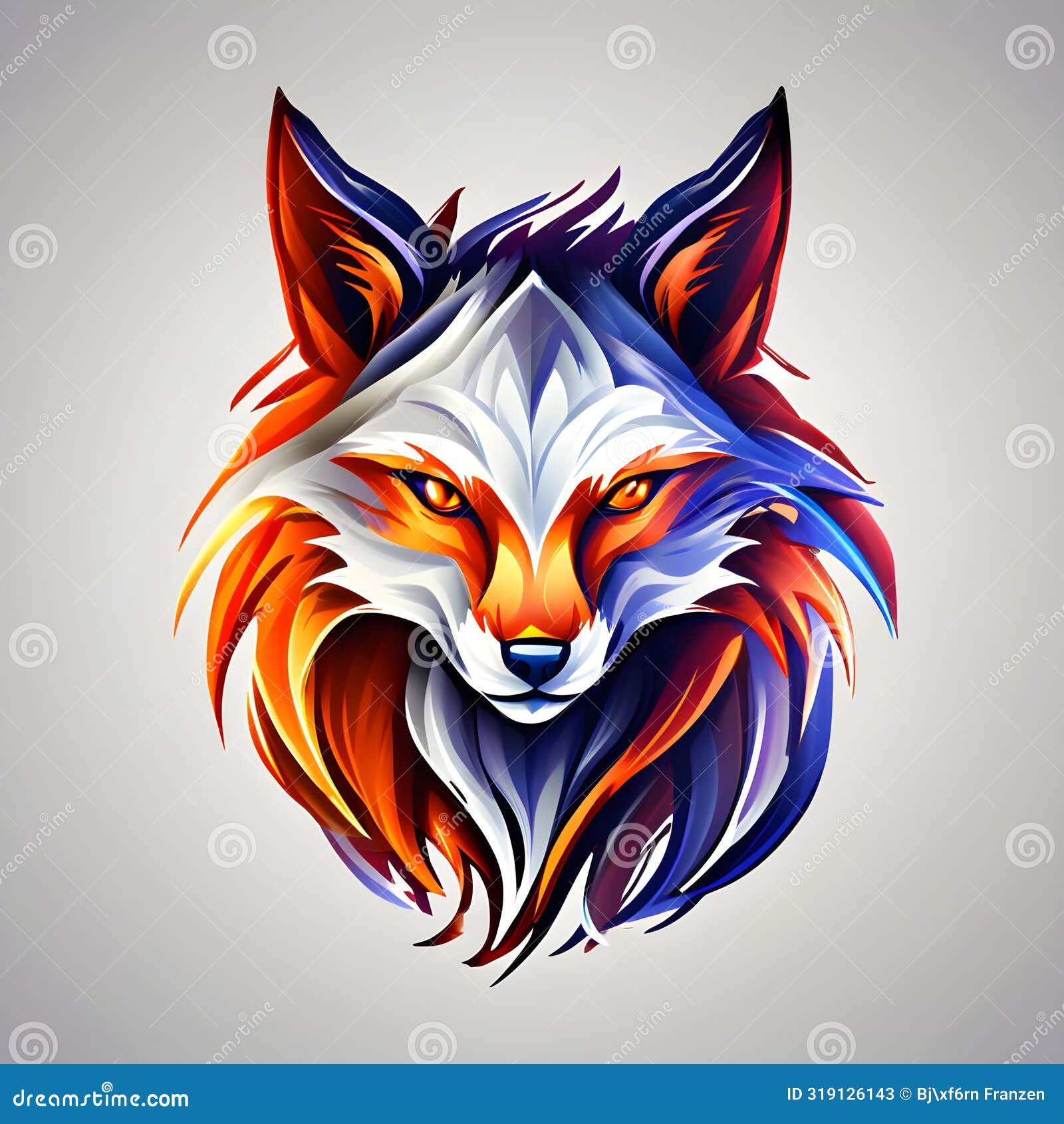 Cool Fox Logo stock illustration. Illustration of predator - 319126143