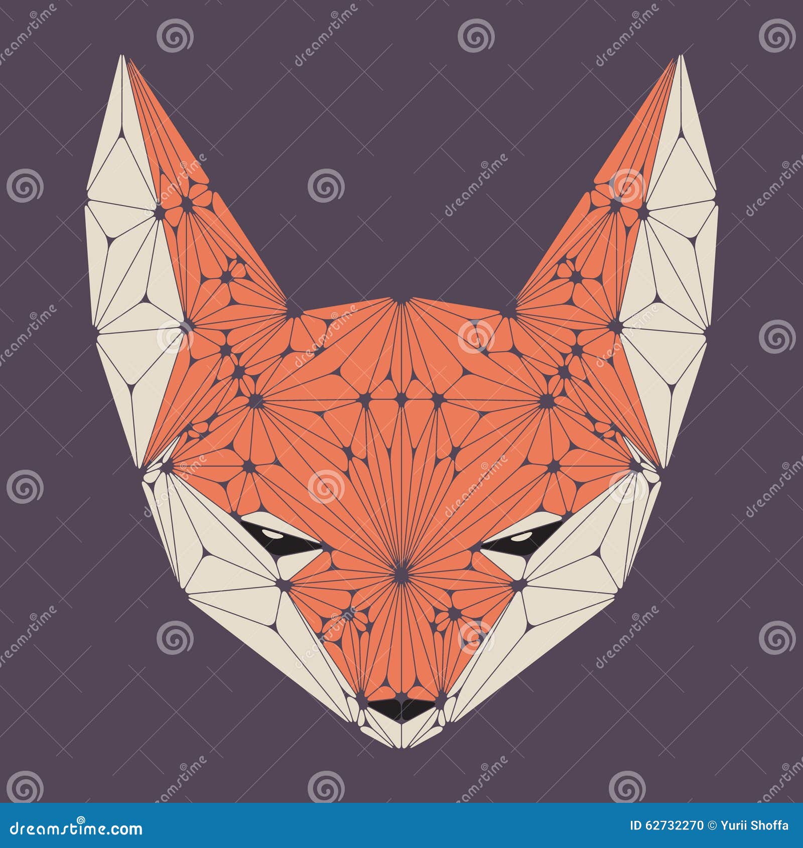 Fox Head. Fox Face. Polygon Illustration. Stock Illustration ...