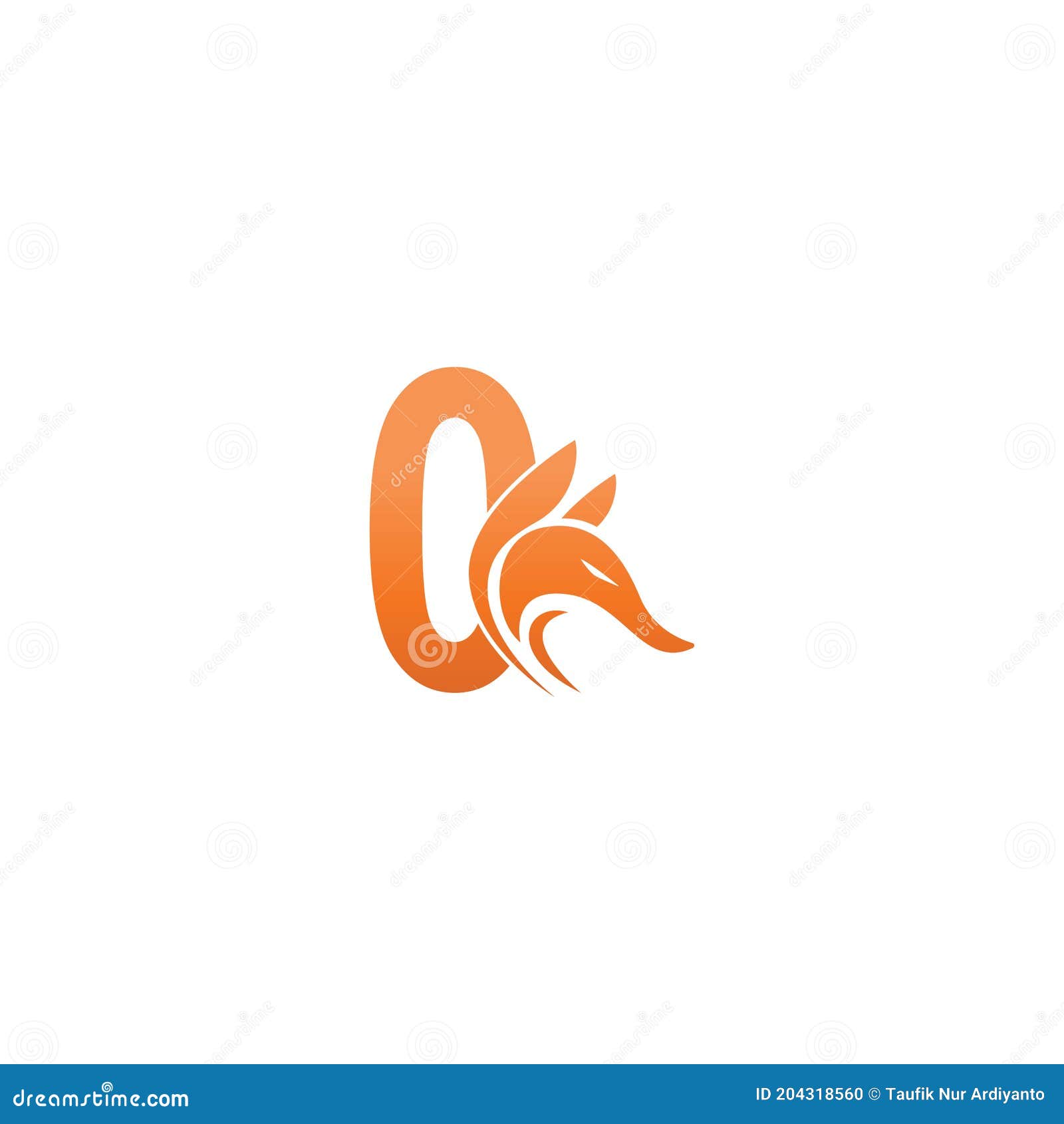 Fox Head Icon Combination with Number Zero Logo Icon Design Stock ...