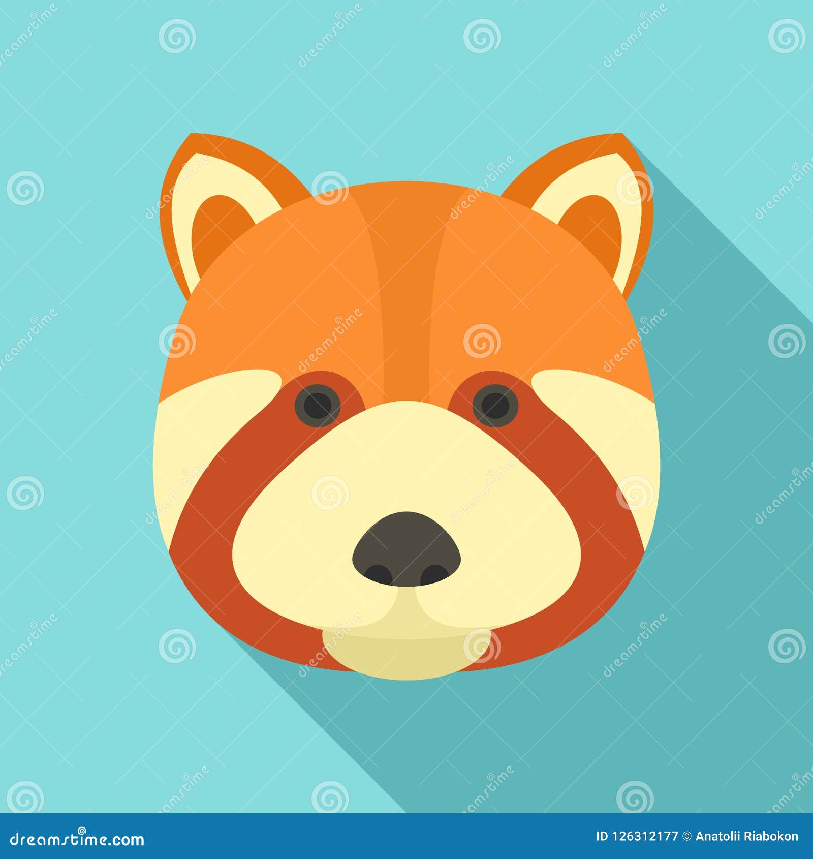 Fox head icon, flat style stock vector. Illustration of muzzle - 126312177