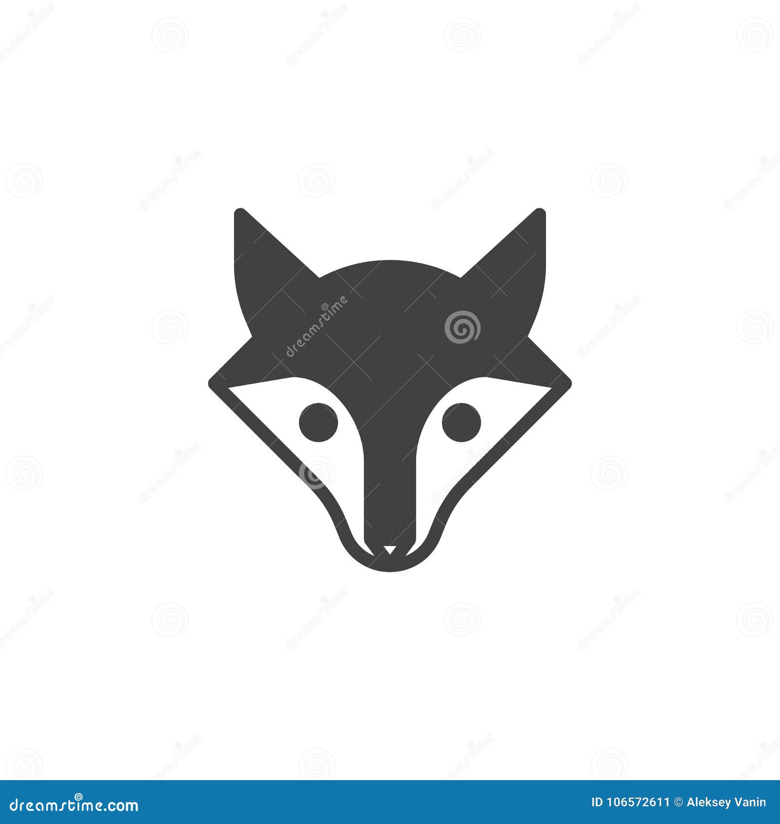 Fox head icon vector stock vector. Illustration of solid - 106572611