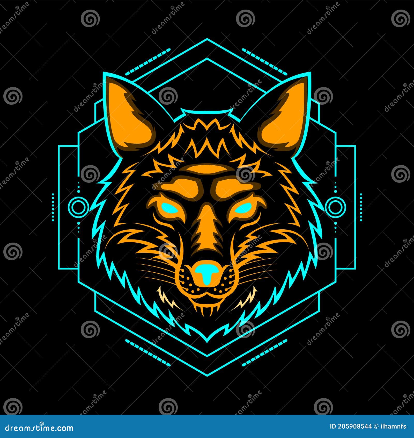 Fox Head Illustration in Geometric Style Stock Vector - Illustration of ...