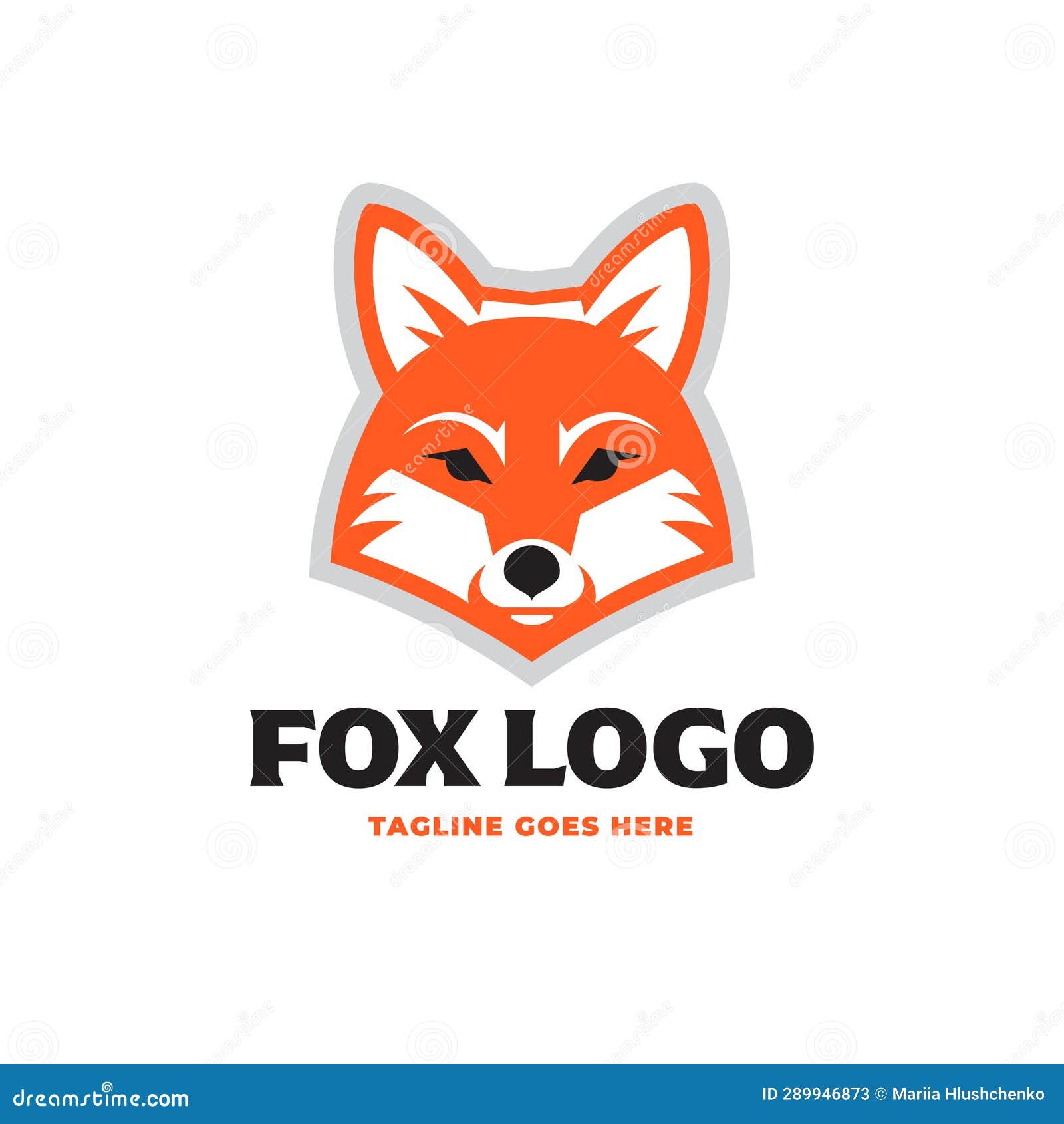 Fox head logo stock illustration. Illustration of company - 289946873
