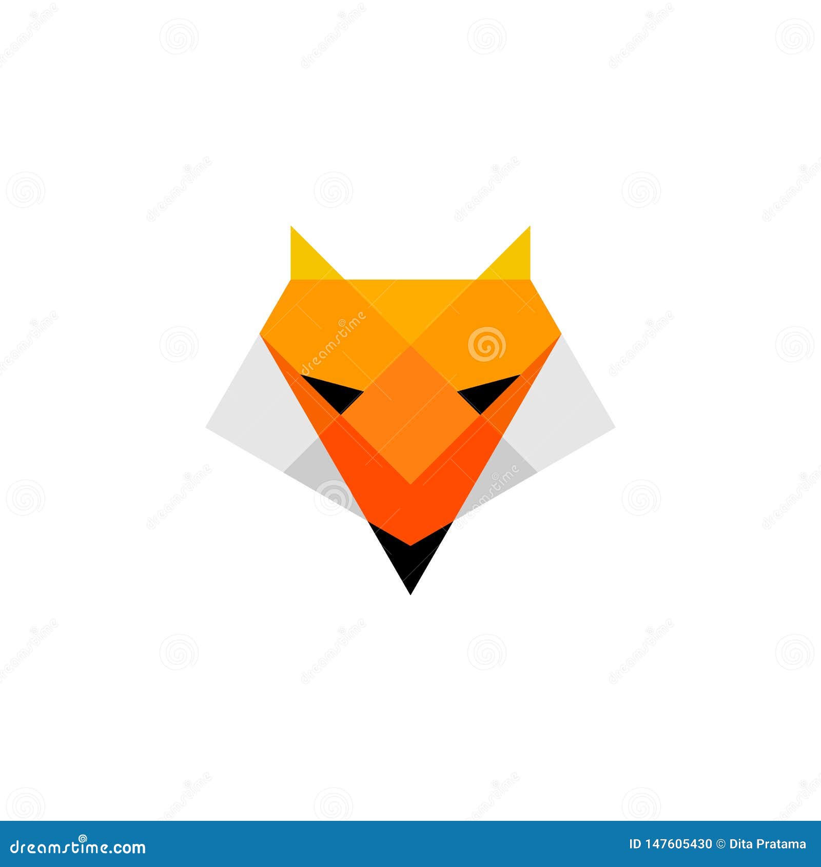 Low poly fox head logo. stock illustration. Illustration of animal ...