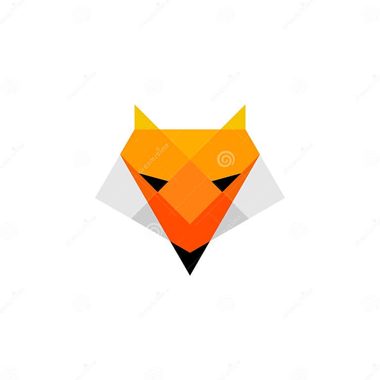 Low poly fox head logo. stock illustration. Illustration of animal ...