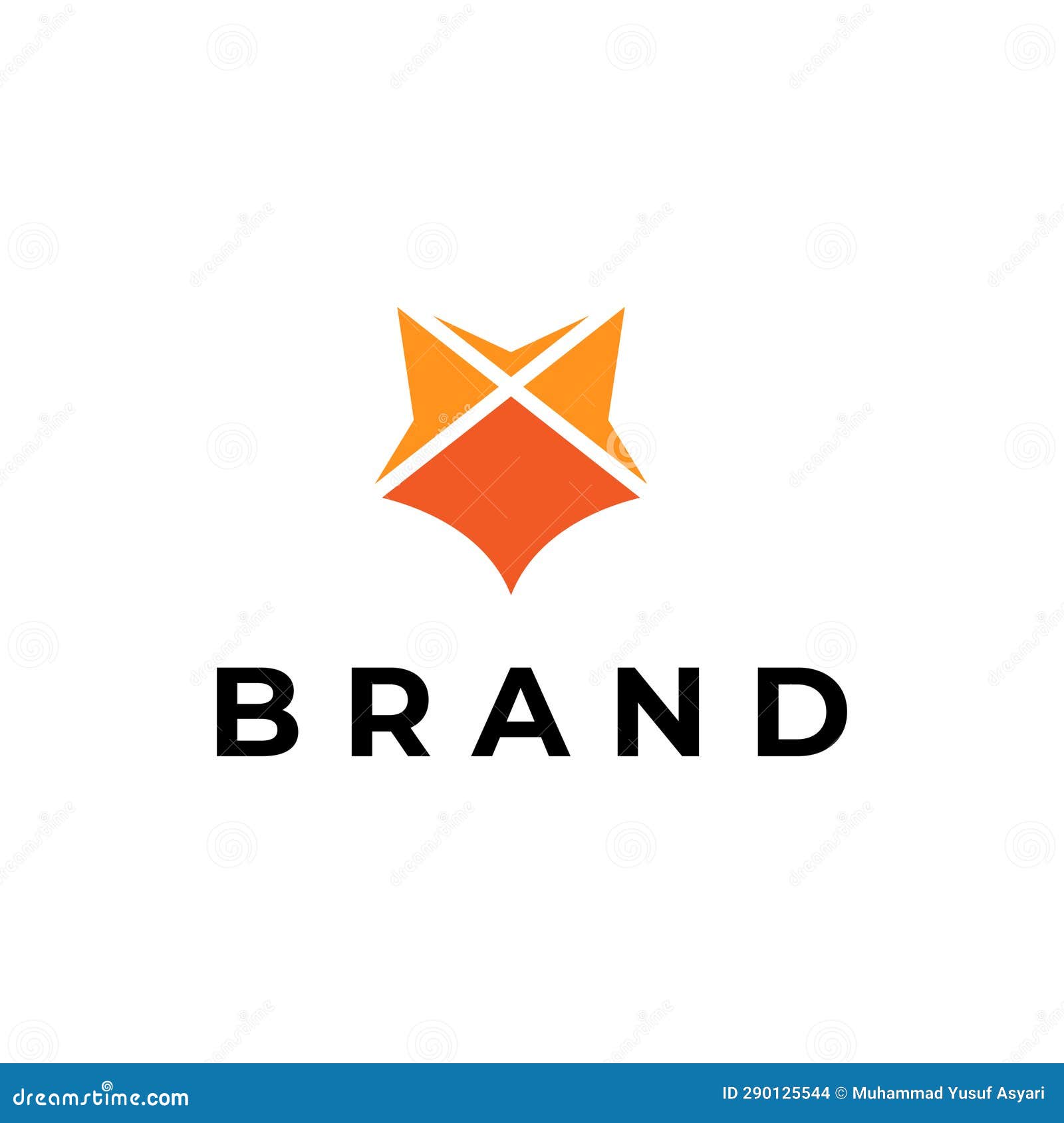 A Fox Head Logo Template Combined with the Letter X Stock Illustration ...