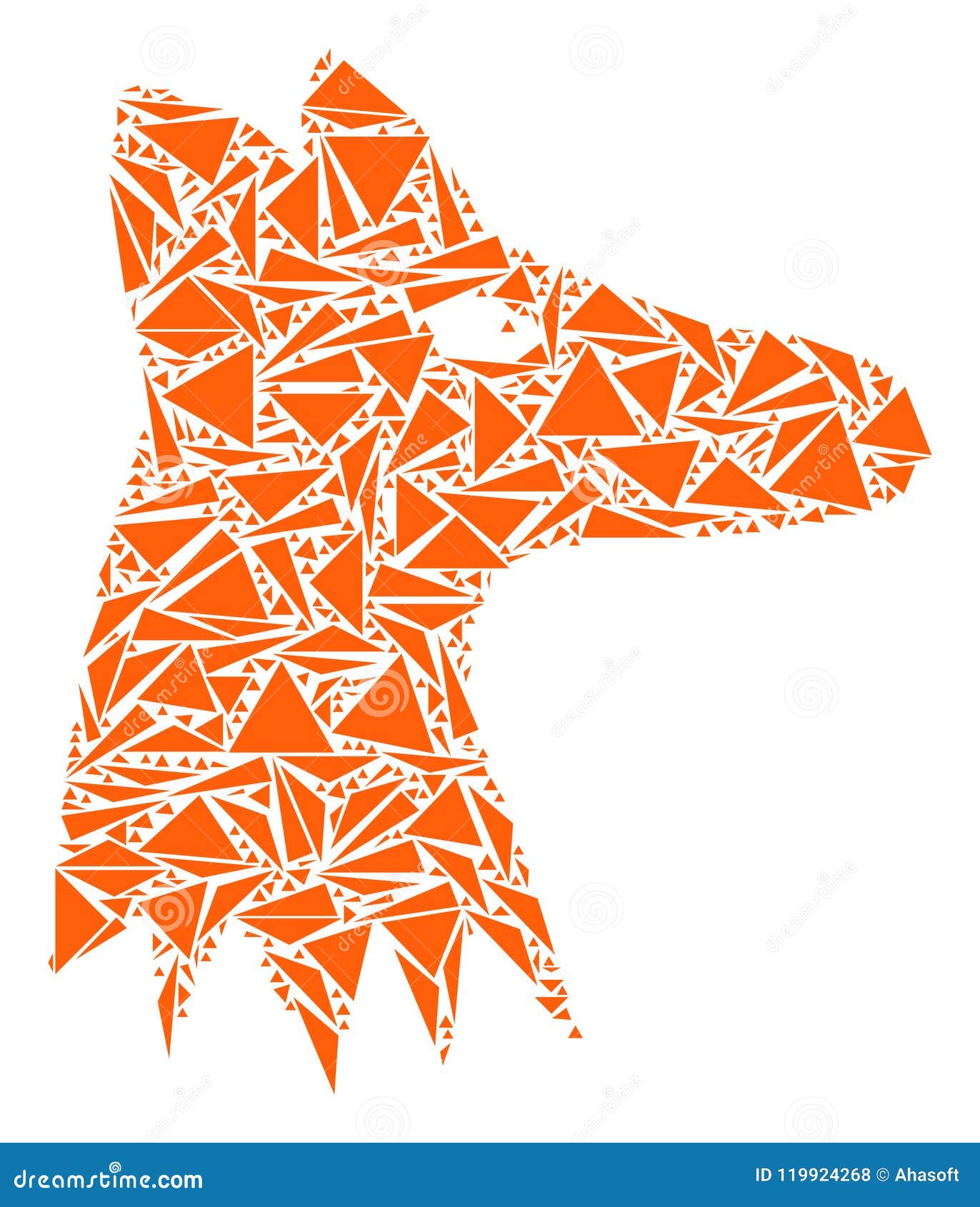 Fox Head Collage of Triangles Stock Vector - Illustration of symbol ...