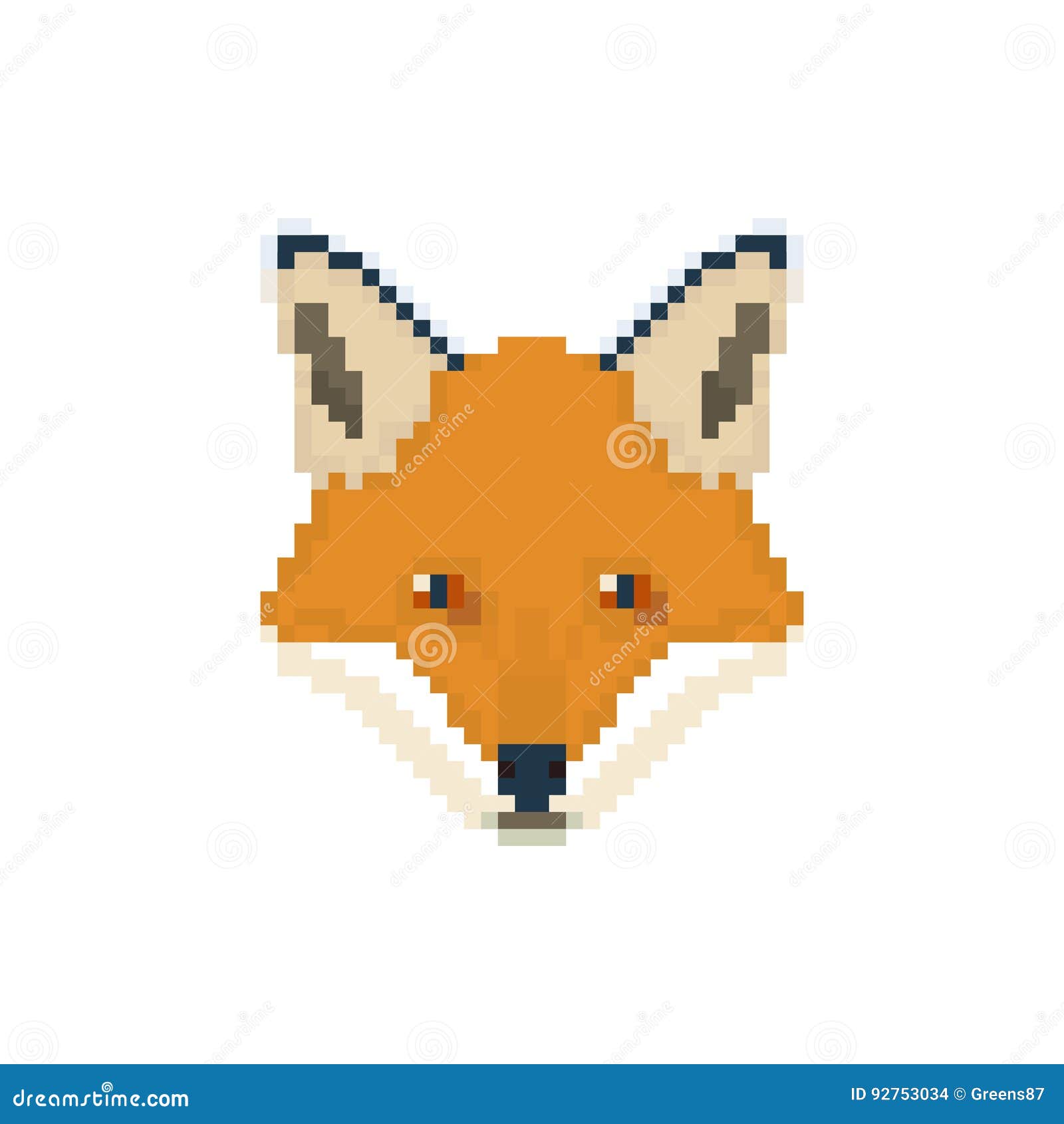 Fox Head In Pixel Art Style. Vector Illustration | CartoonDealer.com ...
