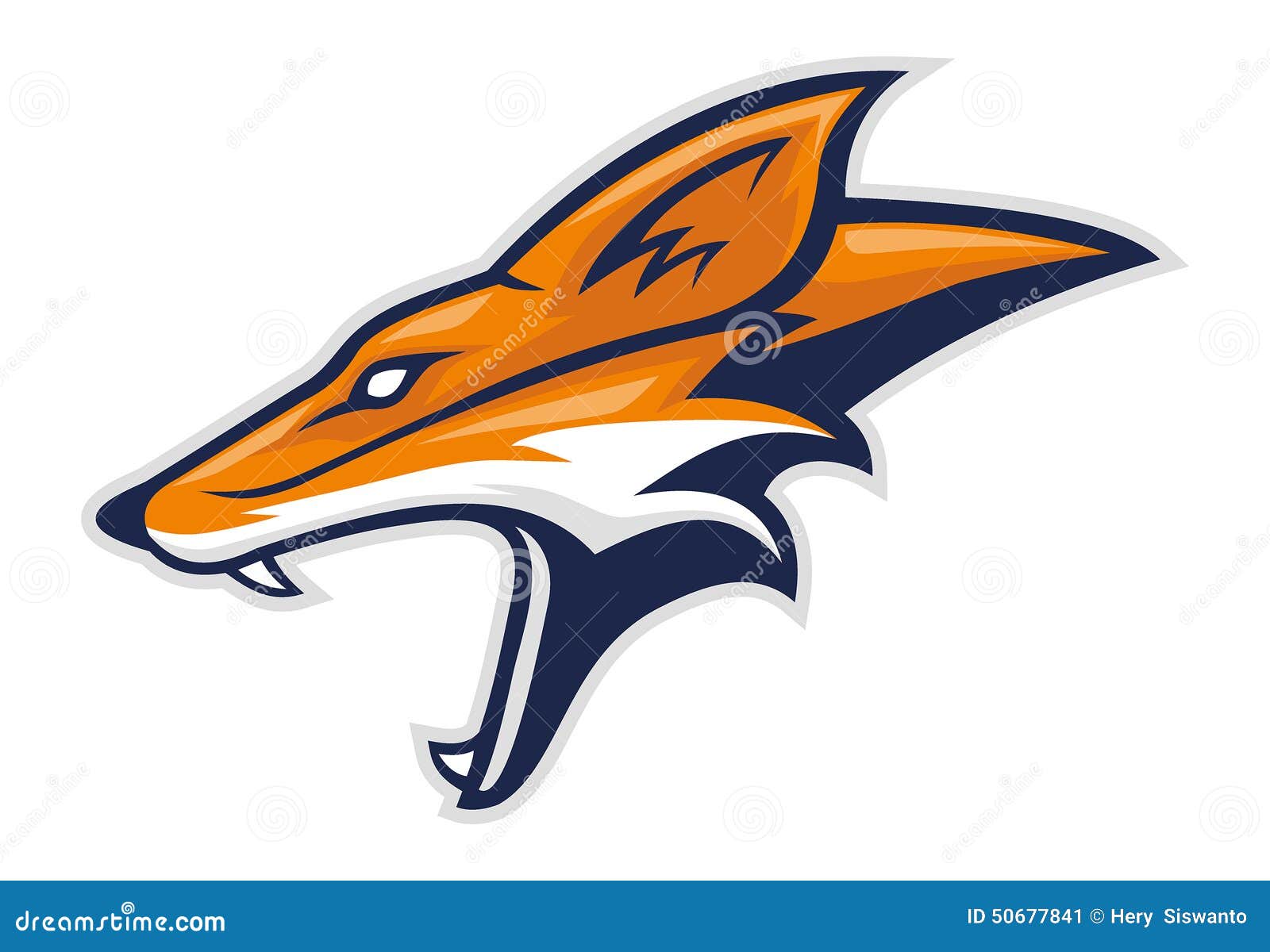 Fox head side stock vector. Illustration of aggressive - 50677841