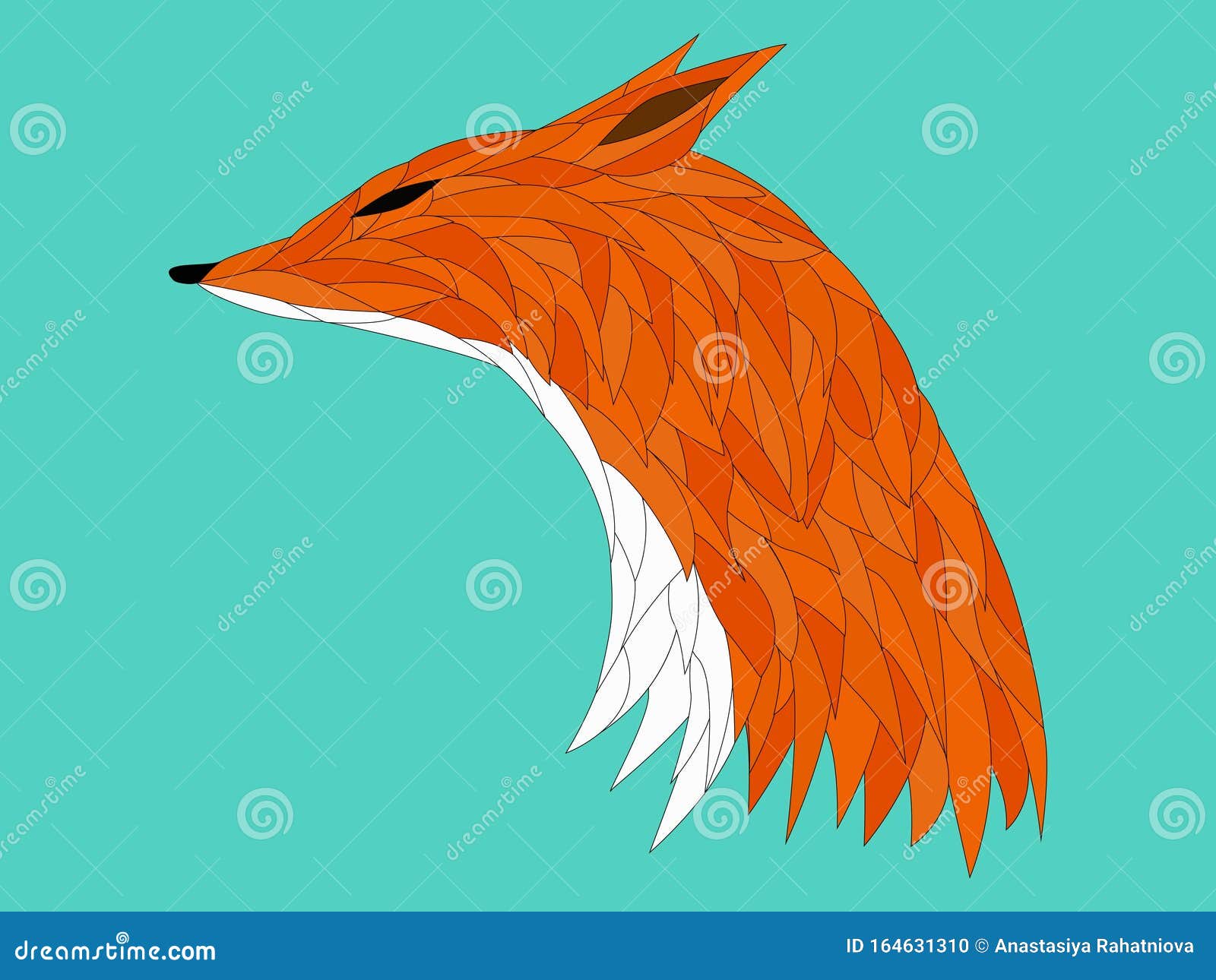 Fox head in a side view stock vector. Illustration of decorative ...