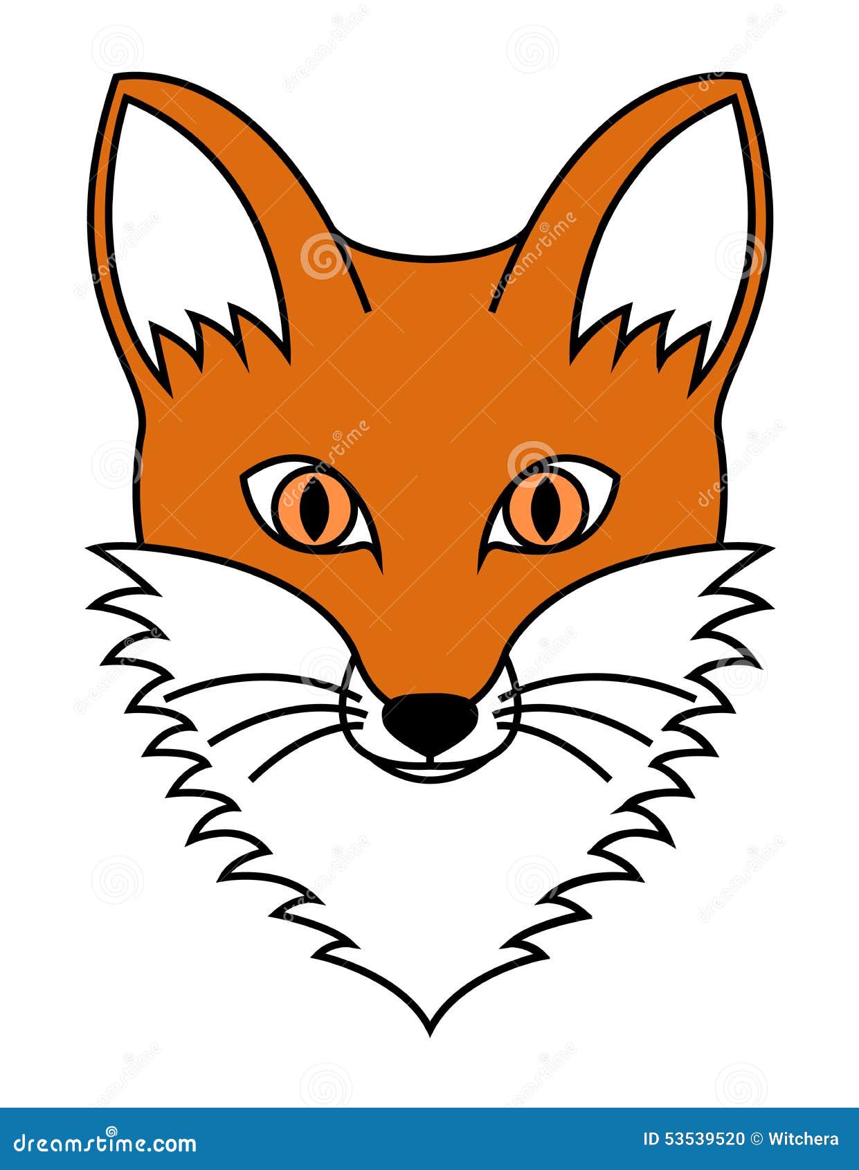 Fox head stock vector. Illustration of wilderness, wildlife - 53539520