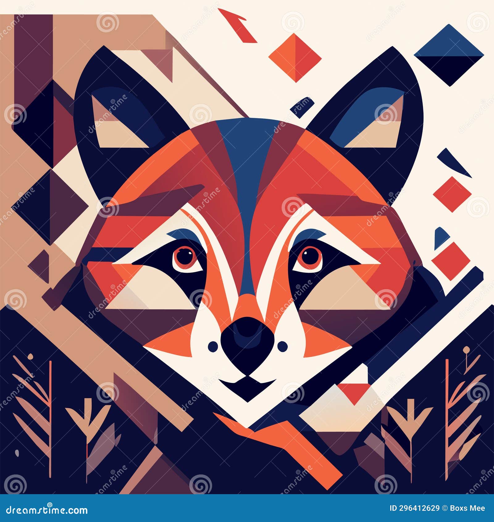 Fox Head. Vector Illustration of a Fox Head on a Background of ...