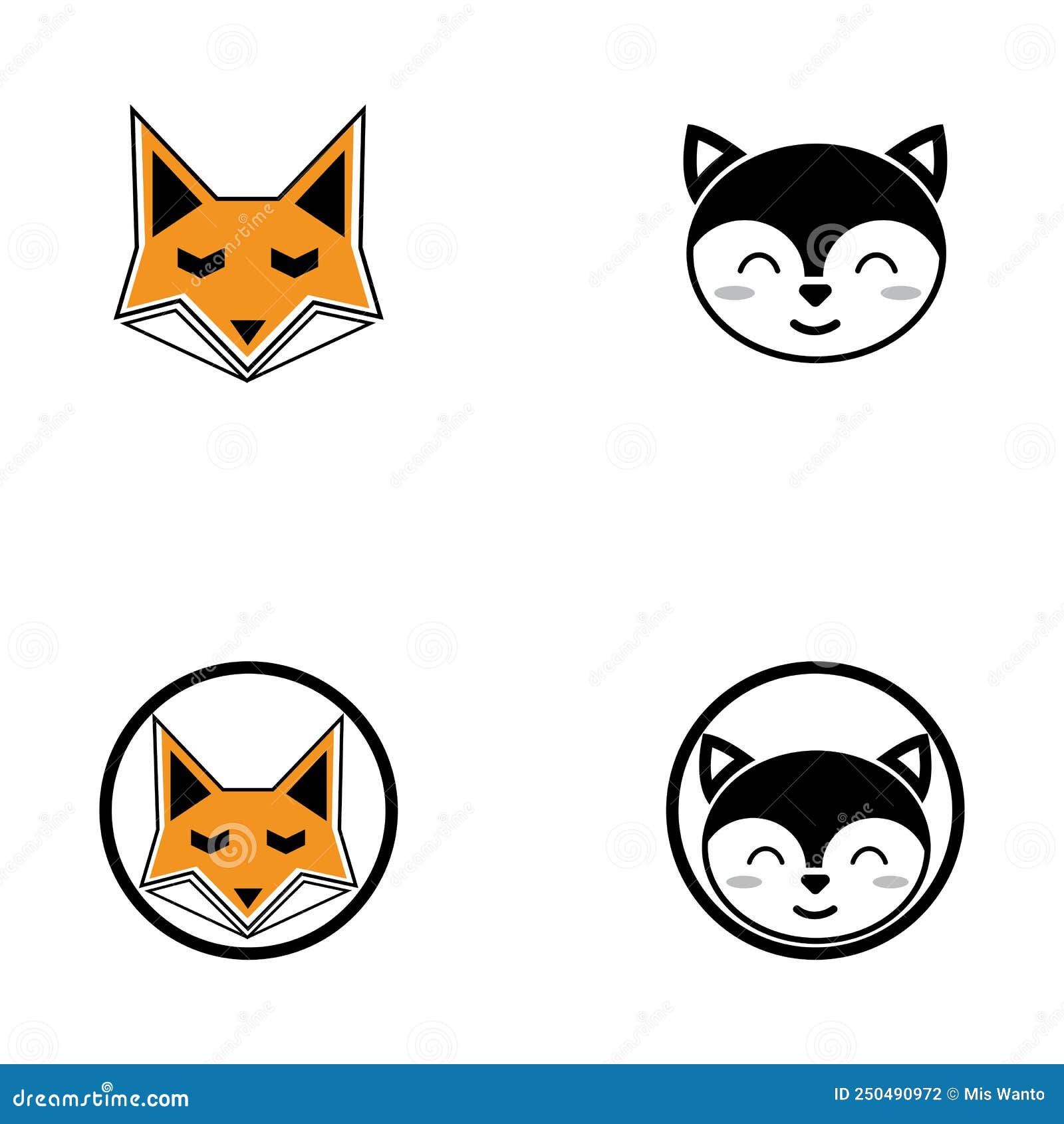 Fox Head Vector Illustration Icon Stock Illustration - Illustration of ...