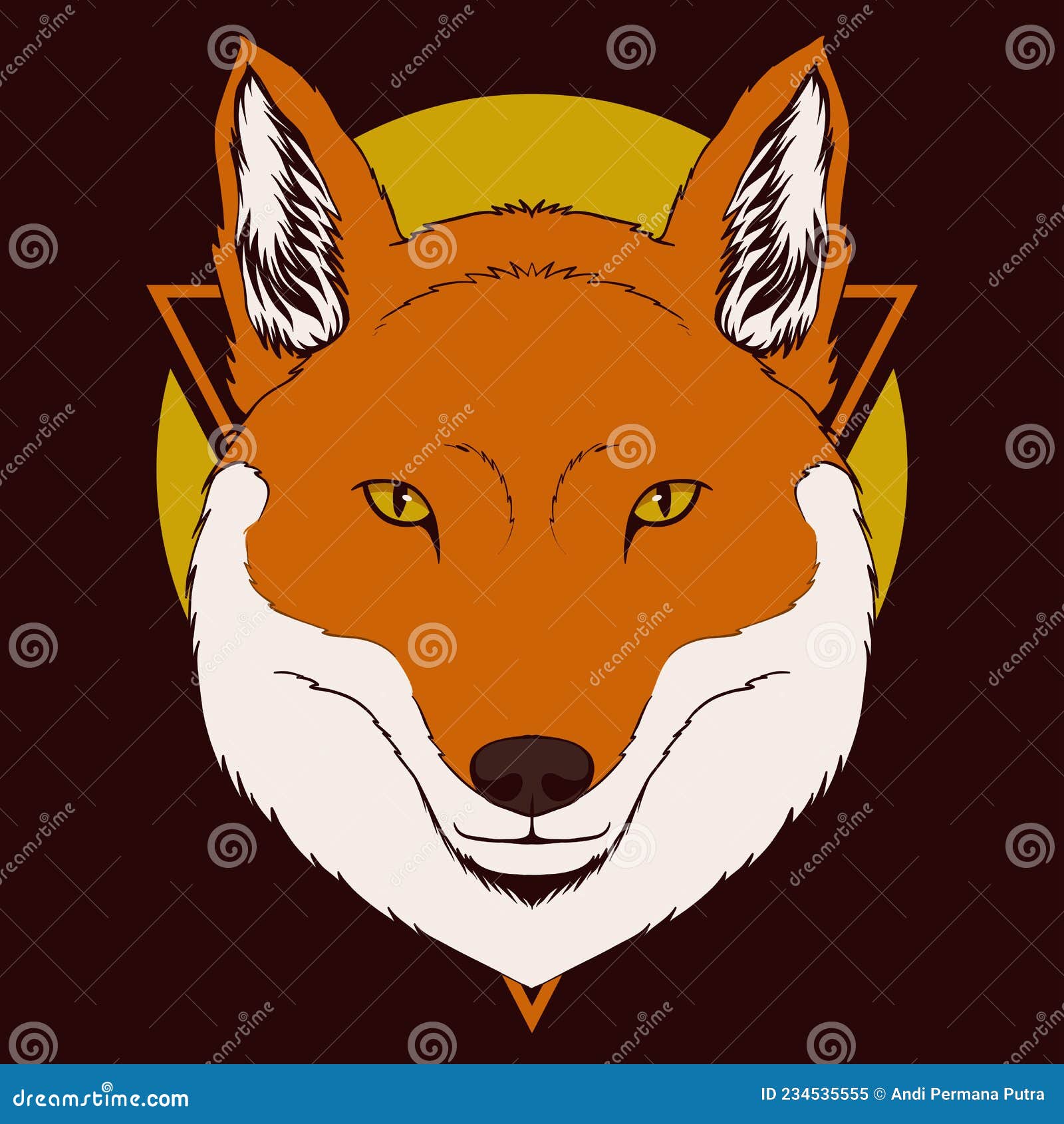 Fox Head Vector Illustration Stock Vector - Illustration of funny ...