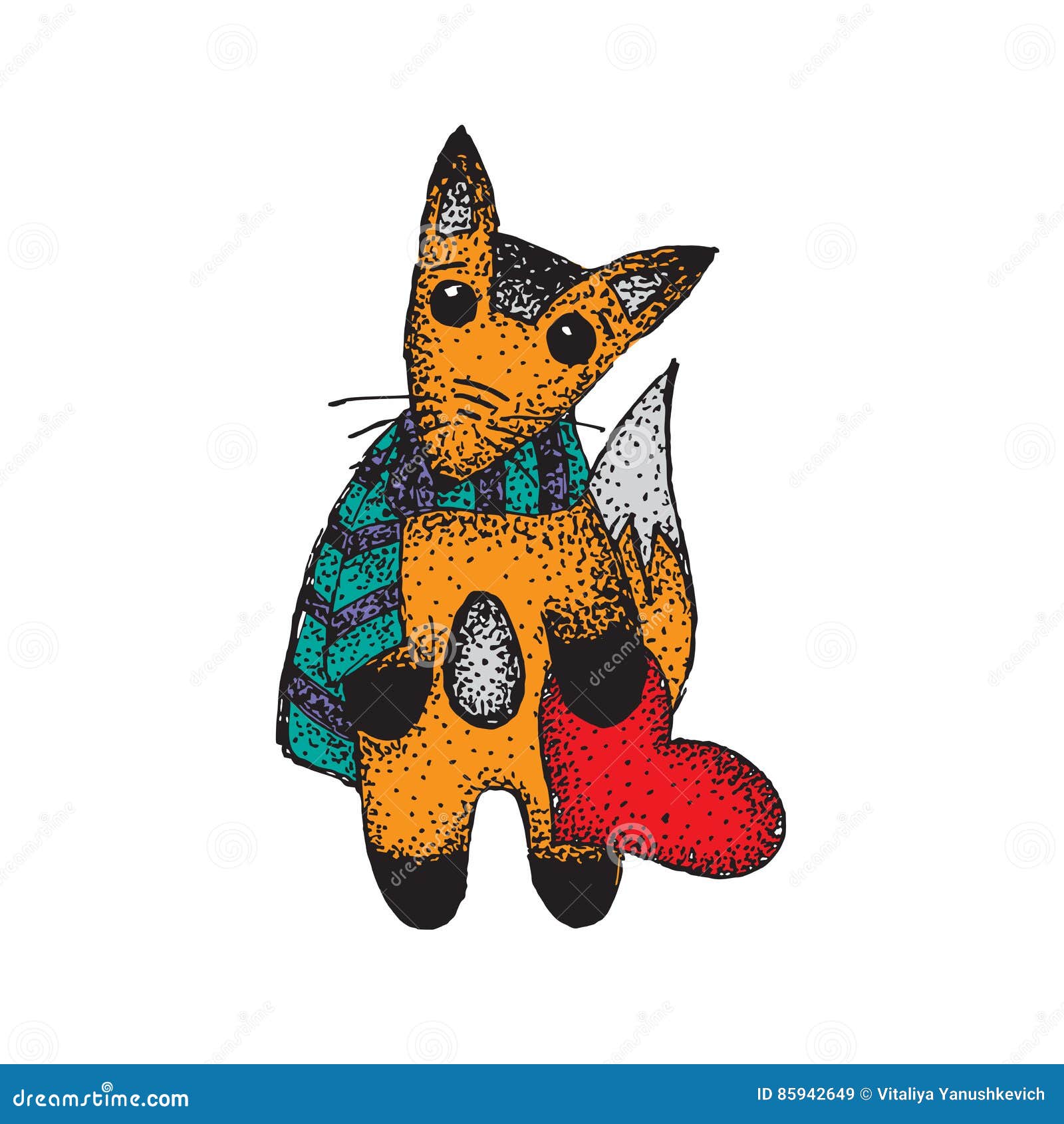 Fox heart stock vector. Illustration of drawing, graphic - 85942649