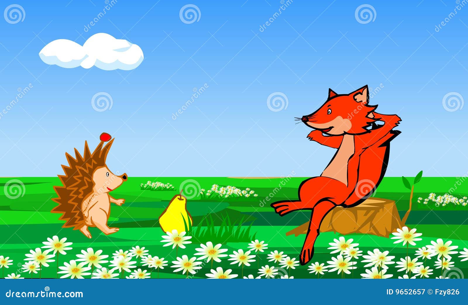 Fox and the Hedgehog- Illustrator Stock Illustration - Illustration of ...