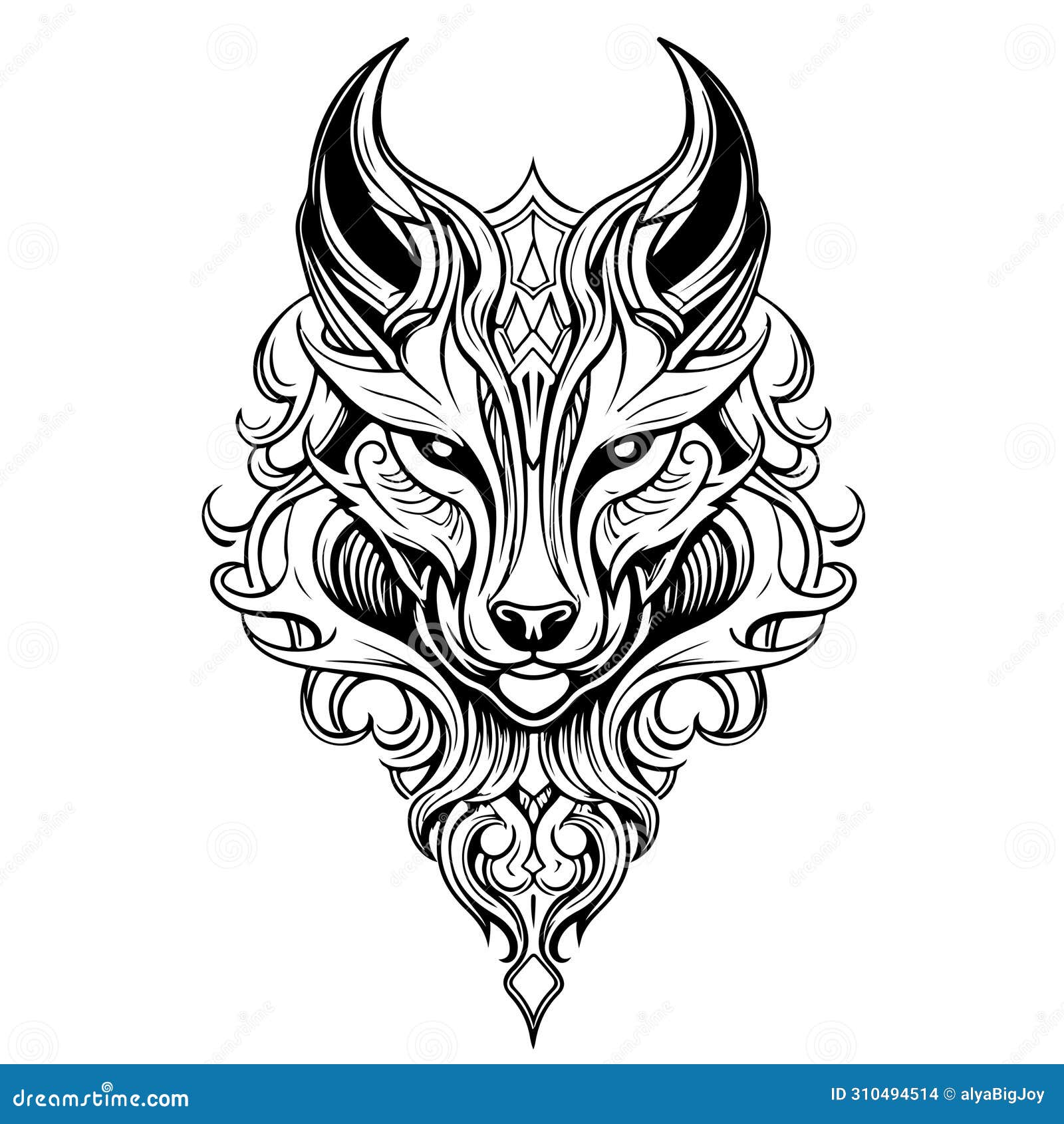Fox Heraldic Vector Illustration Stock Vector - Illustration of animal ...