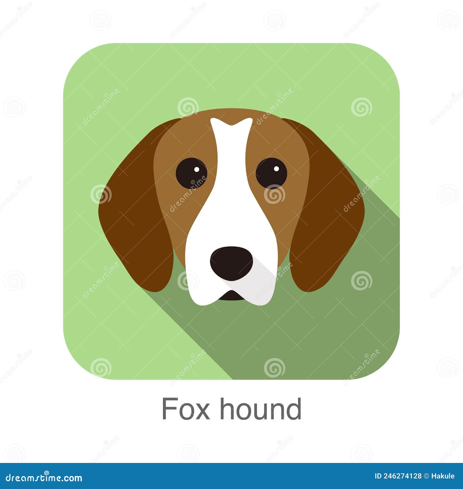 Fox Hound Terrier Dog Face Portrait, Vector Illustration Stock Vector ...