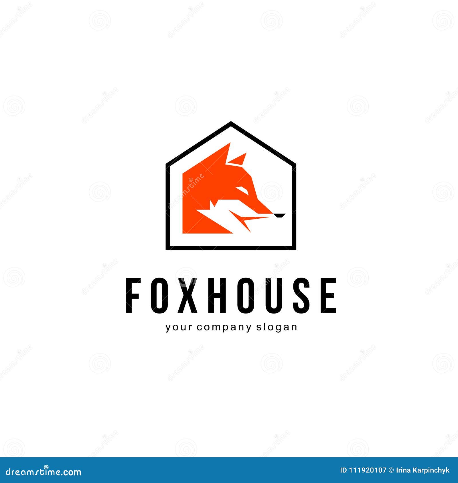 Fox in the House Vector Design Element. Stock Vector - Illustration of ...