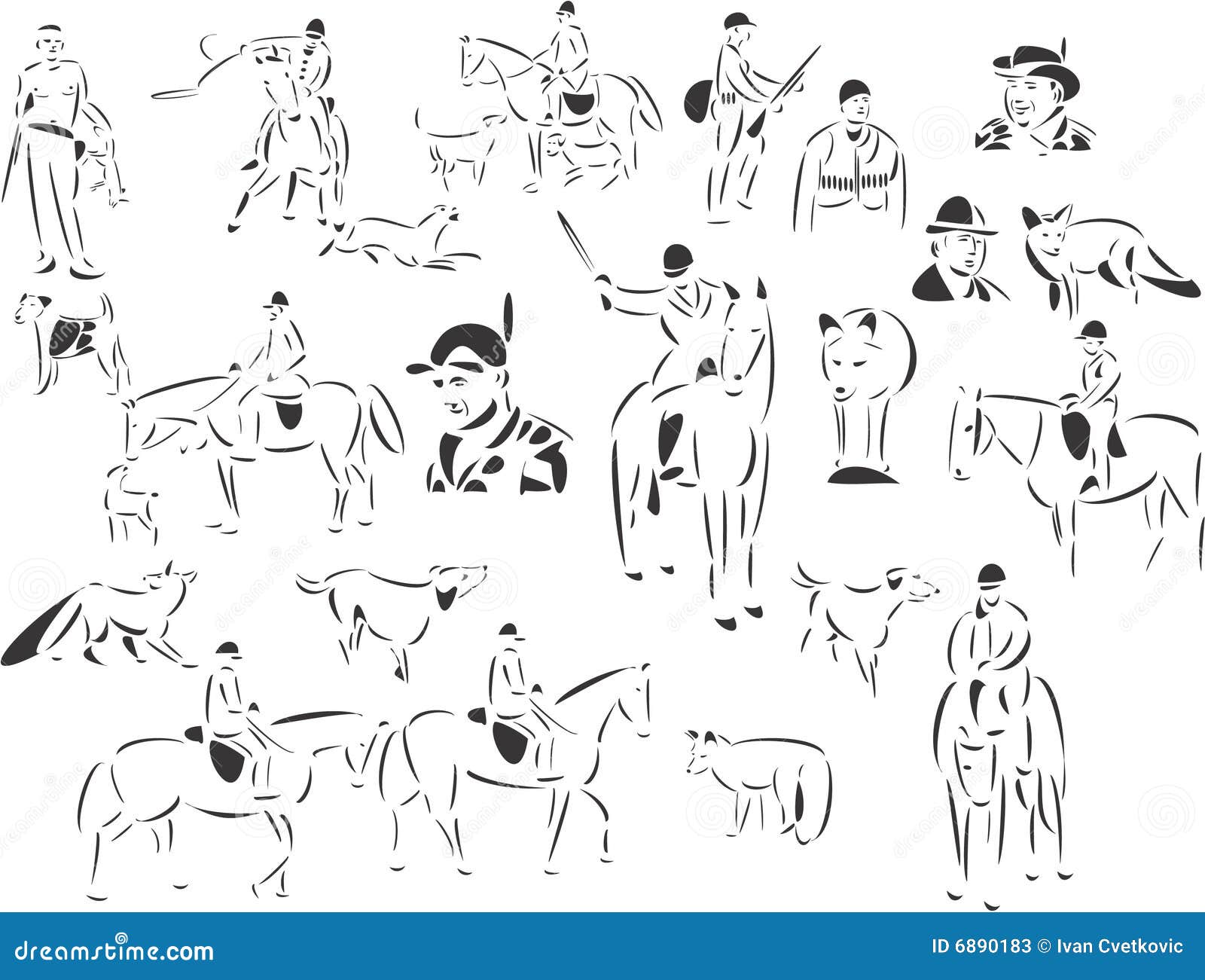 Fox Hunting stock vector. Illustration of rider, rifle - 6890183