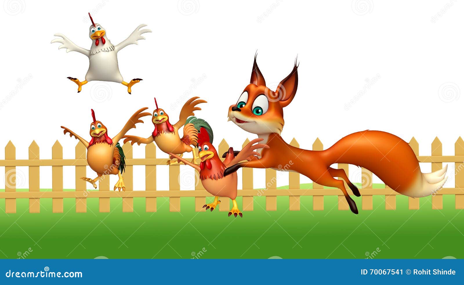 Fox hunting Chicken stock illustration. Illustration of domestic - 70067541