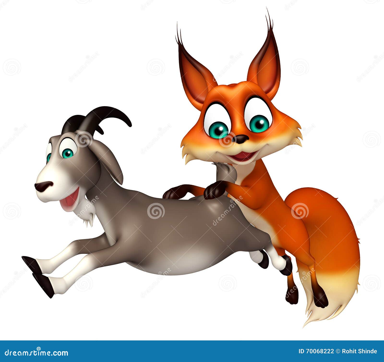 Fox hunting Goat stock illustration. Illustration of collection - 70068222