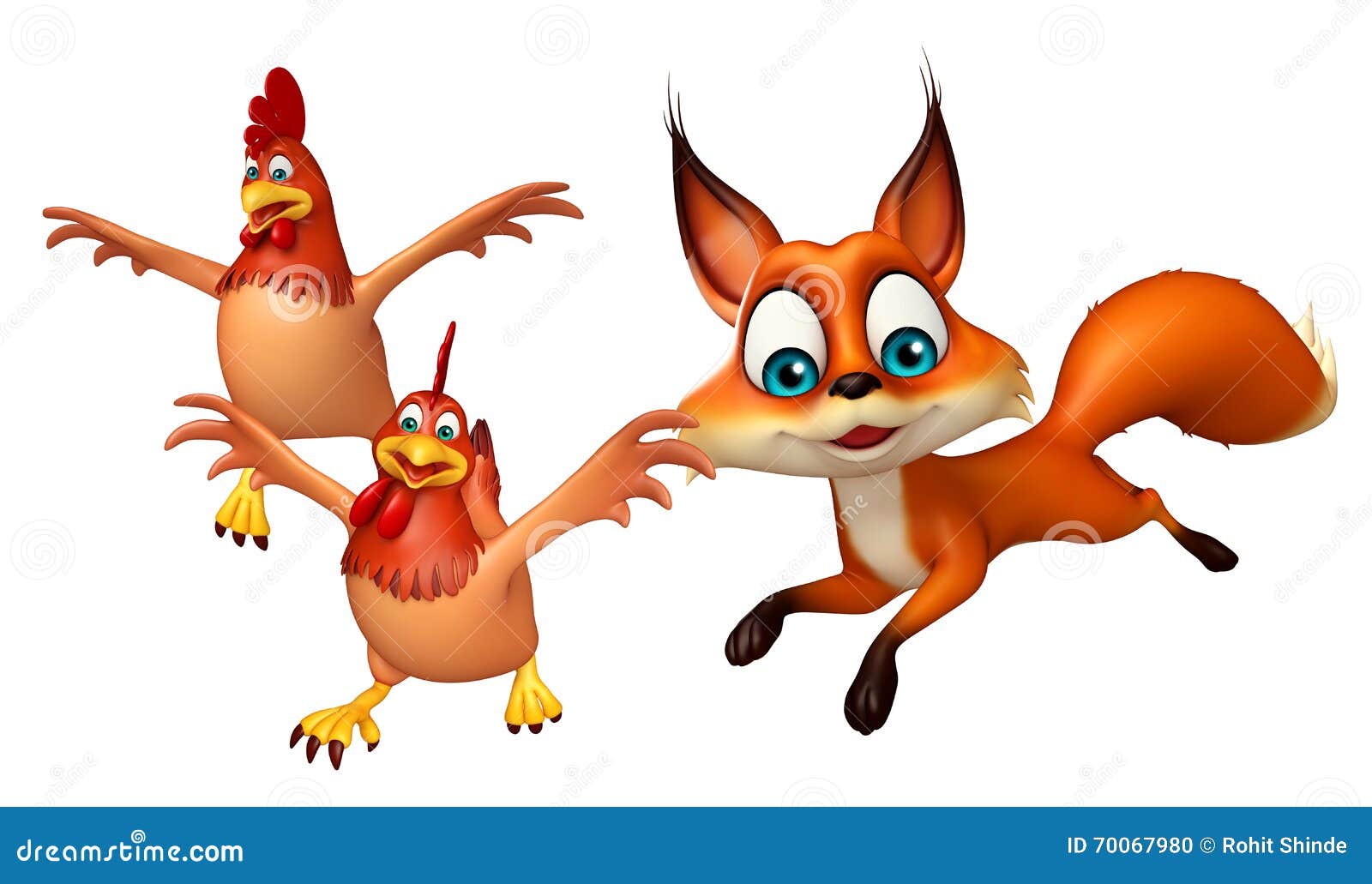 Fox hunting Hen stock illustration. Illustration of mammal - 70067980