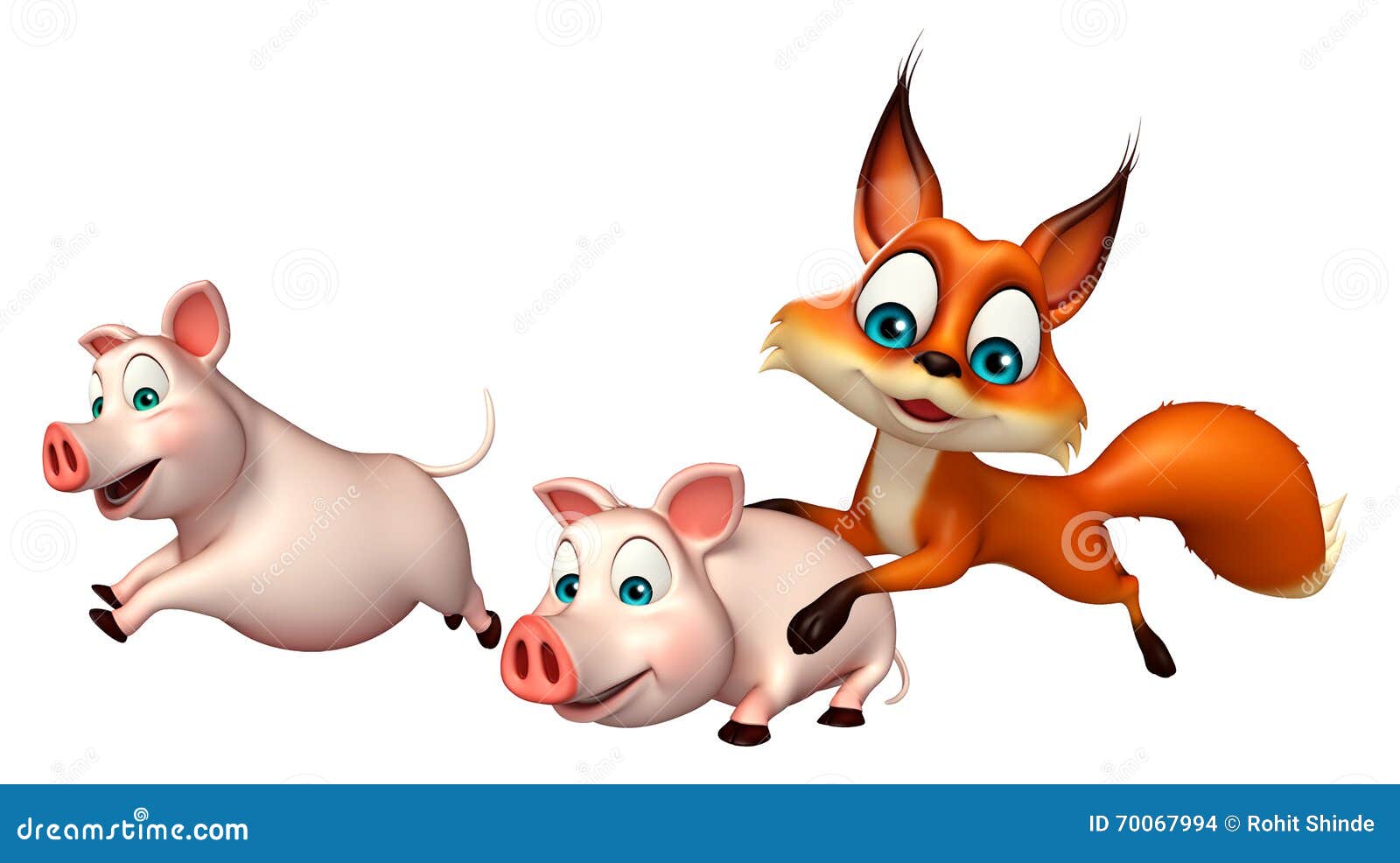 Fox hunting Pig stock illustration. Illustration of nature - 70067994